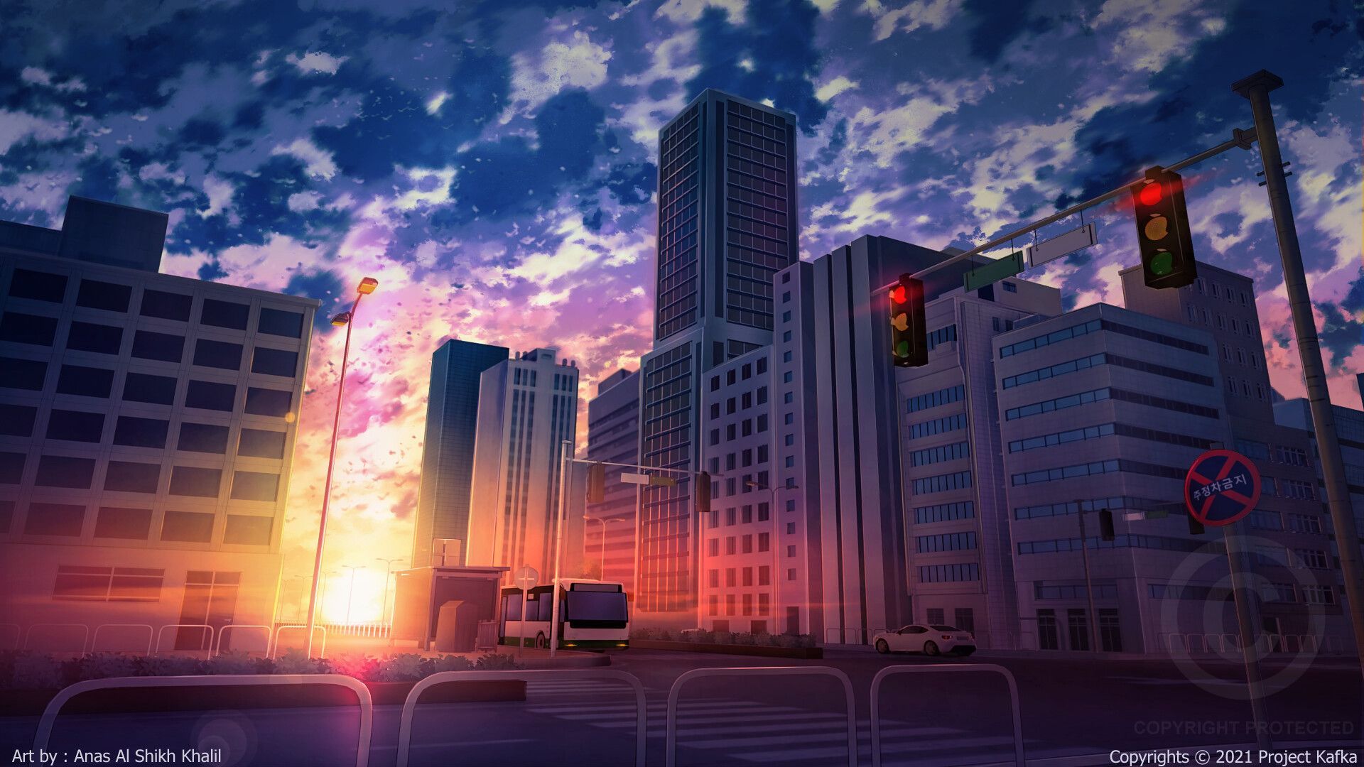 Anime City Sunset Wallpapers - Top Free Anime City Sunset Backgrounds ...