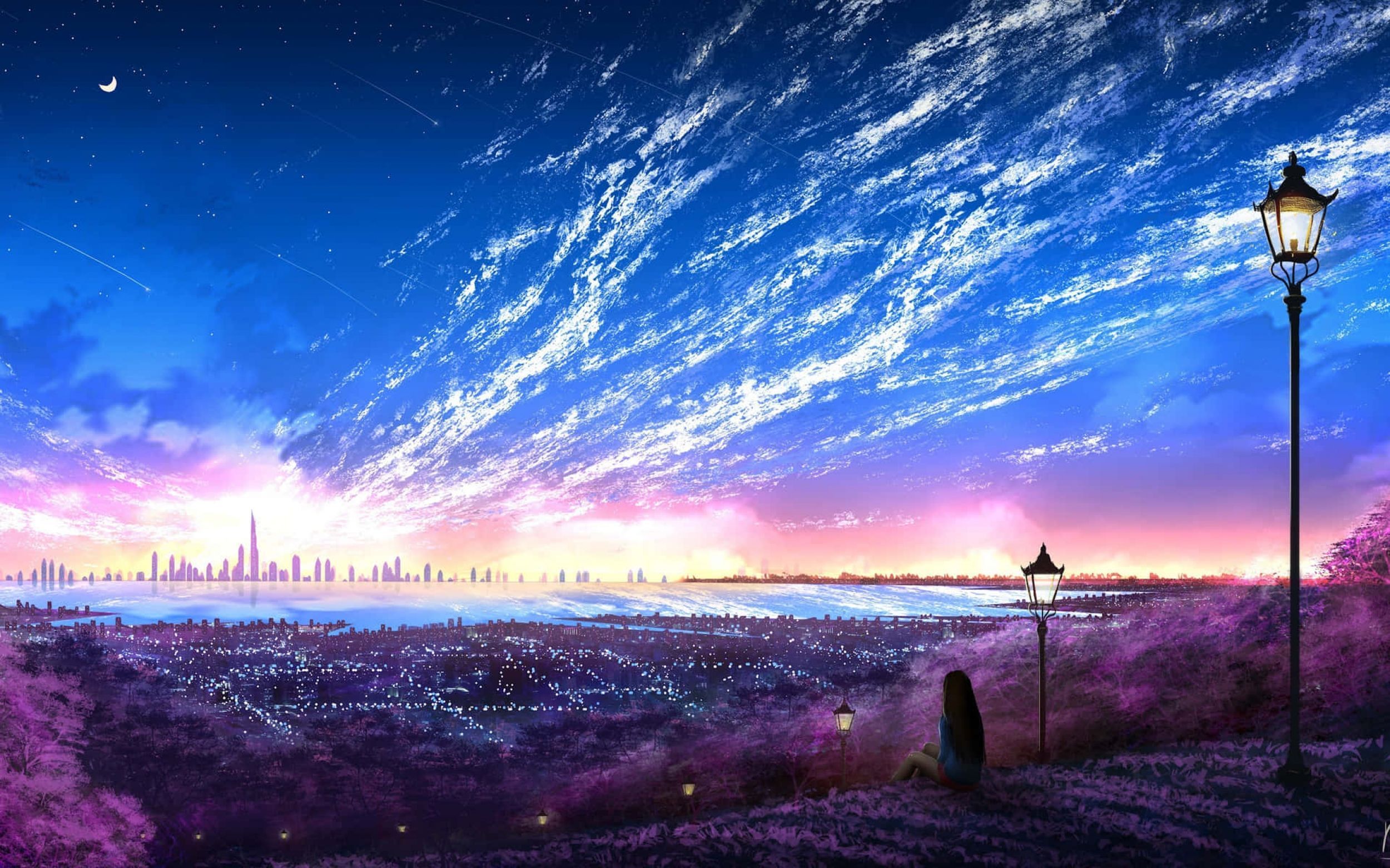 Anime City Sunset Wallpapers - Top Free Anime City Sunset Backgrounds ...