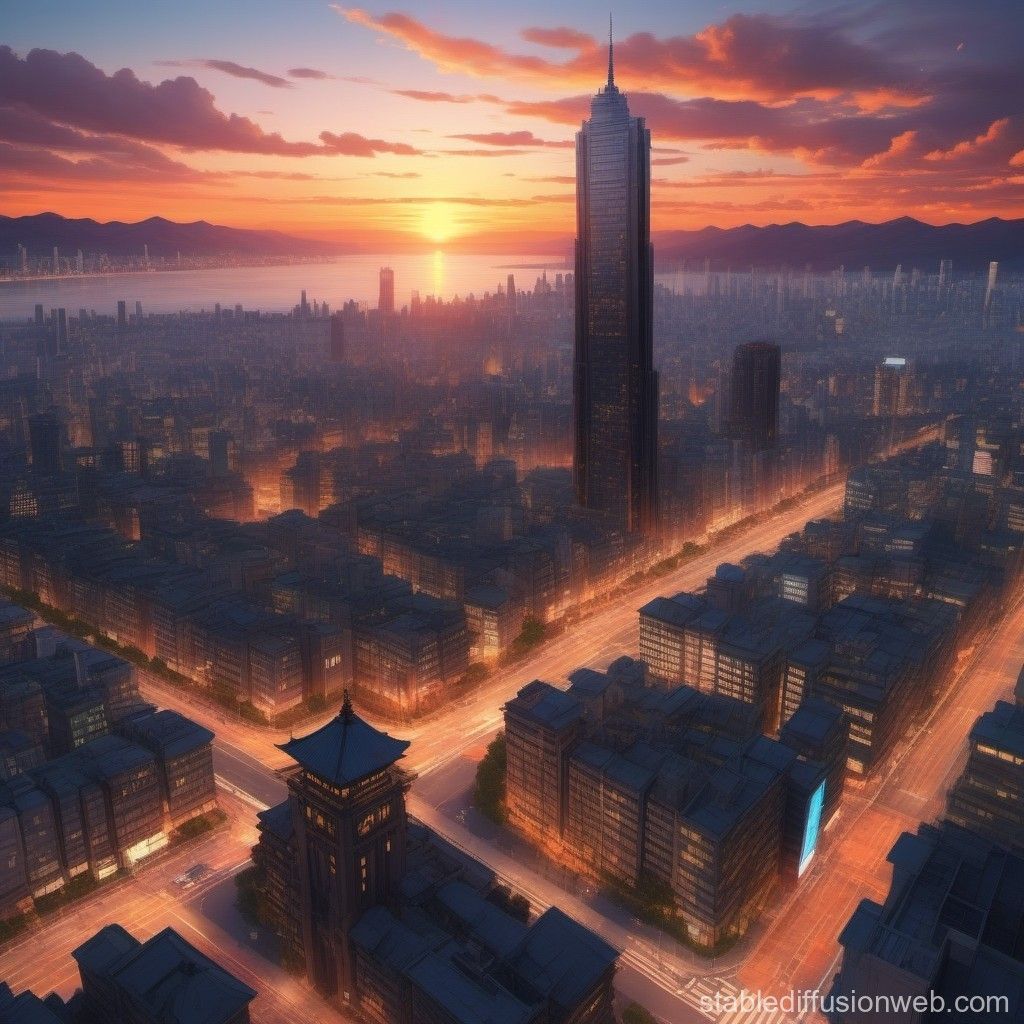 Anime City Sunset Wallpapers - Top Free Anime City Sunset Backgrounds ...
