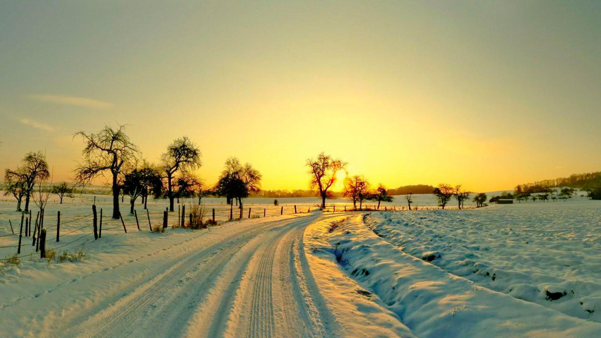 Snowy Sunset Wallpapers - Top Free Snowy Sunset Backgrounds ...