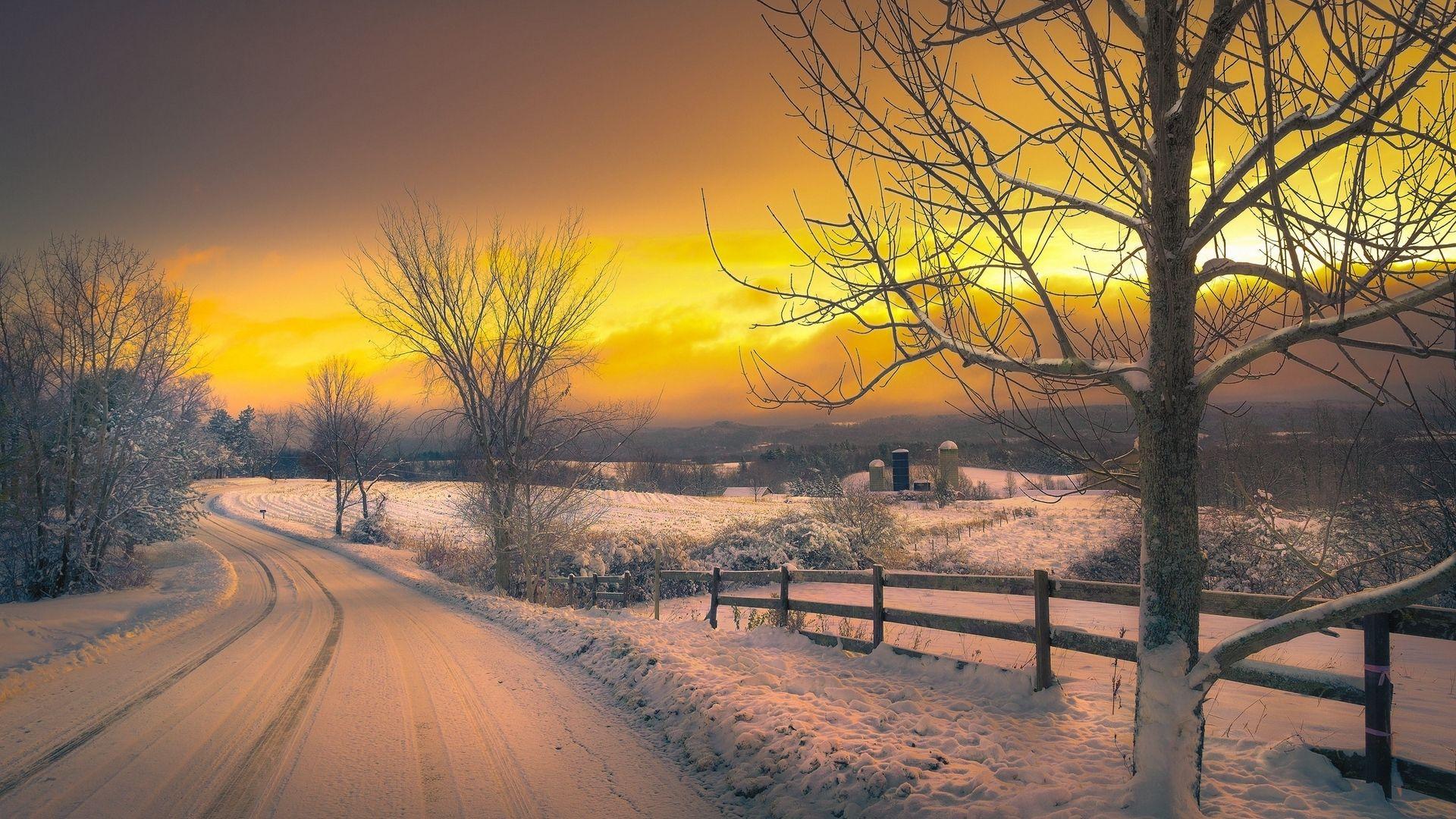 Winter Sunset Wallpapers - Top Free Winter Sunset Backgrounds ...