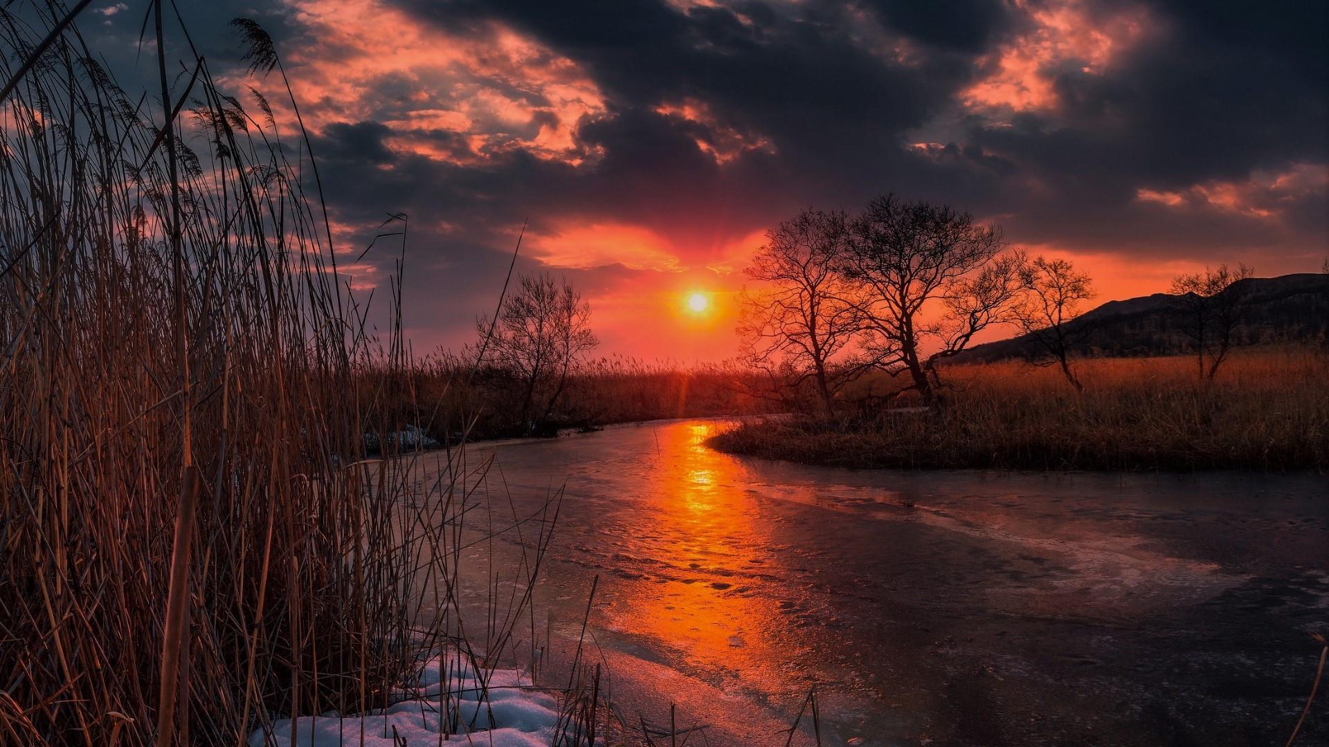 Winter Sunset Wallpapers - Top Free Winter Sunset Backgrounds ...
