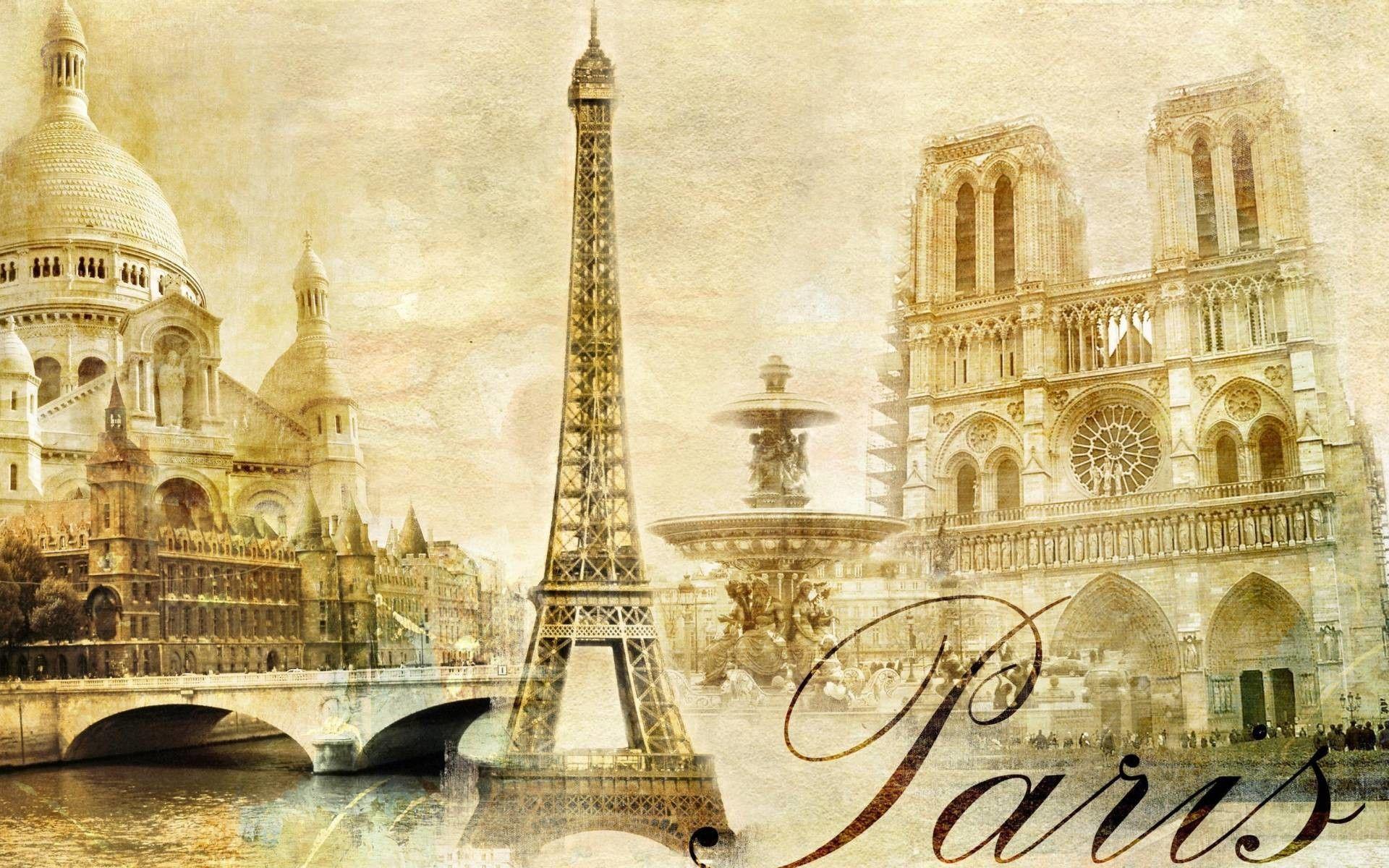 Paris Drawing Wallpaper