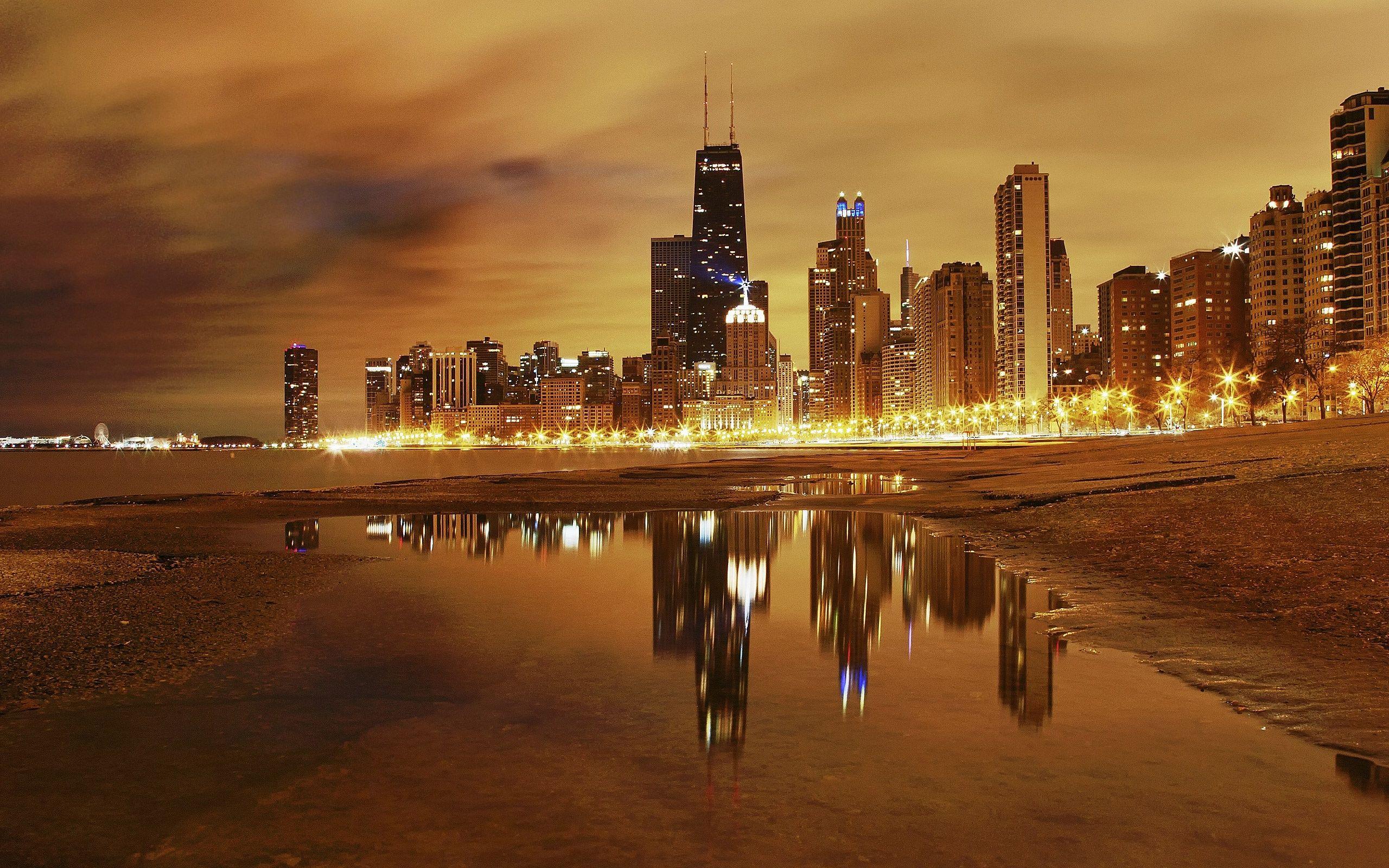 Chicago Night Skyline Wallpapers - Top Free Chicago Night Skyline ...