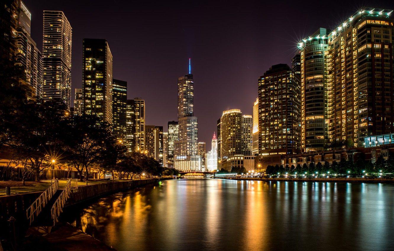 Chicago Night Skyline Wallpapers - Top Free Chicago Night Skyline ...