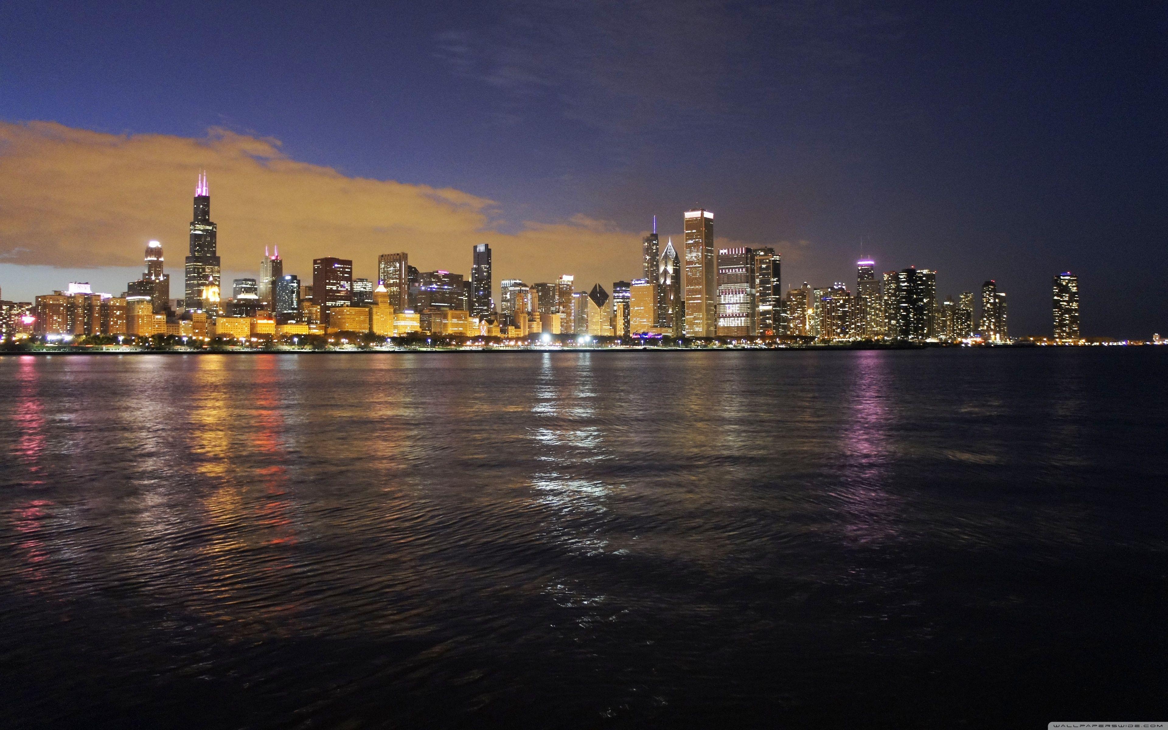 Chicago Night Skyline Wallpapers - Top Free Chicago Night Skyline ...