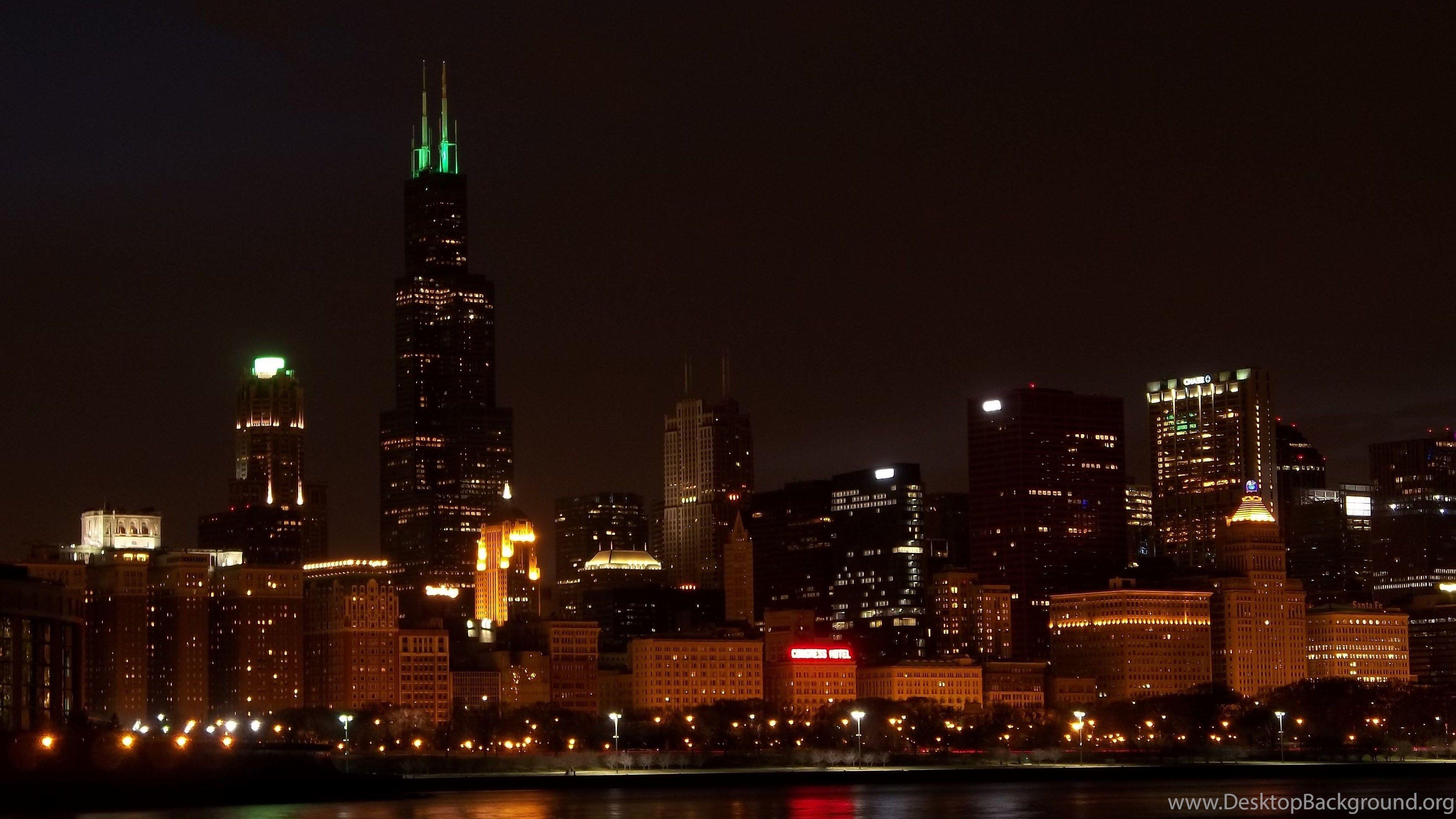 Chicago Night Skyline Wallpapers - Top Free Chicago Night Skyline ...