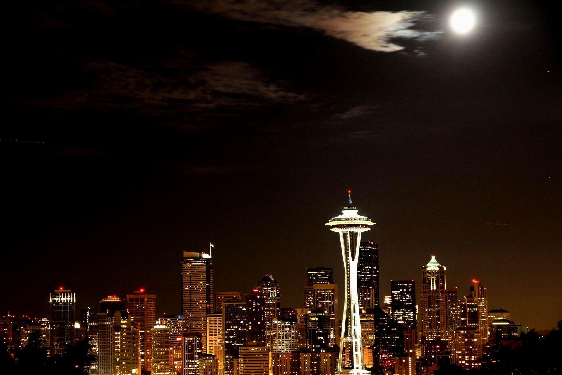 Seattle at Night Wallpapers - Top Free Seattle at Night Backgrounds ...