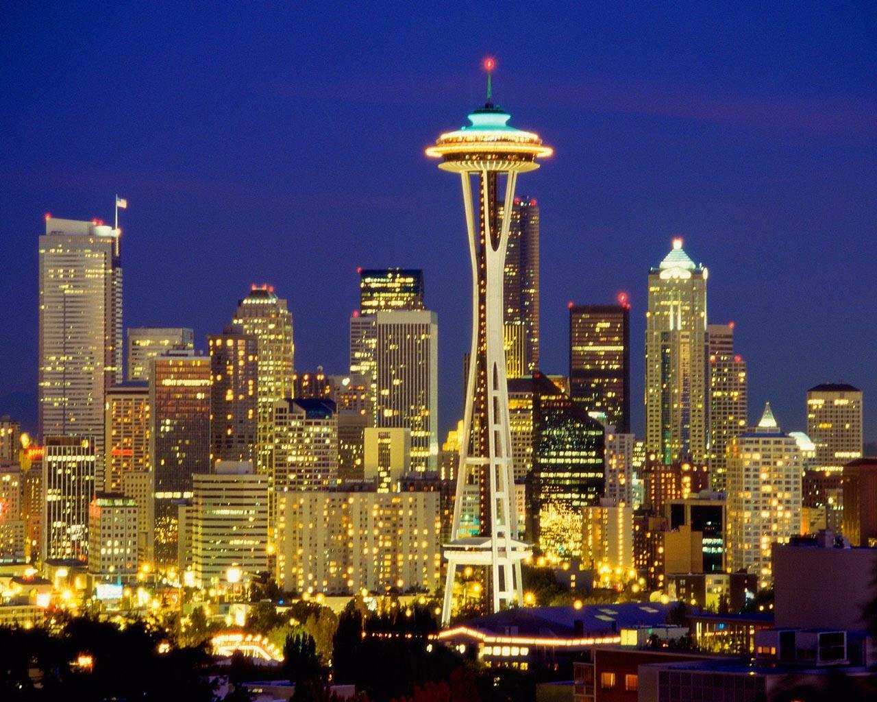 Seattle at Night Wallpapers - Top Free Seattle at Night Backgrounds ...