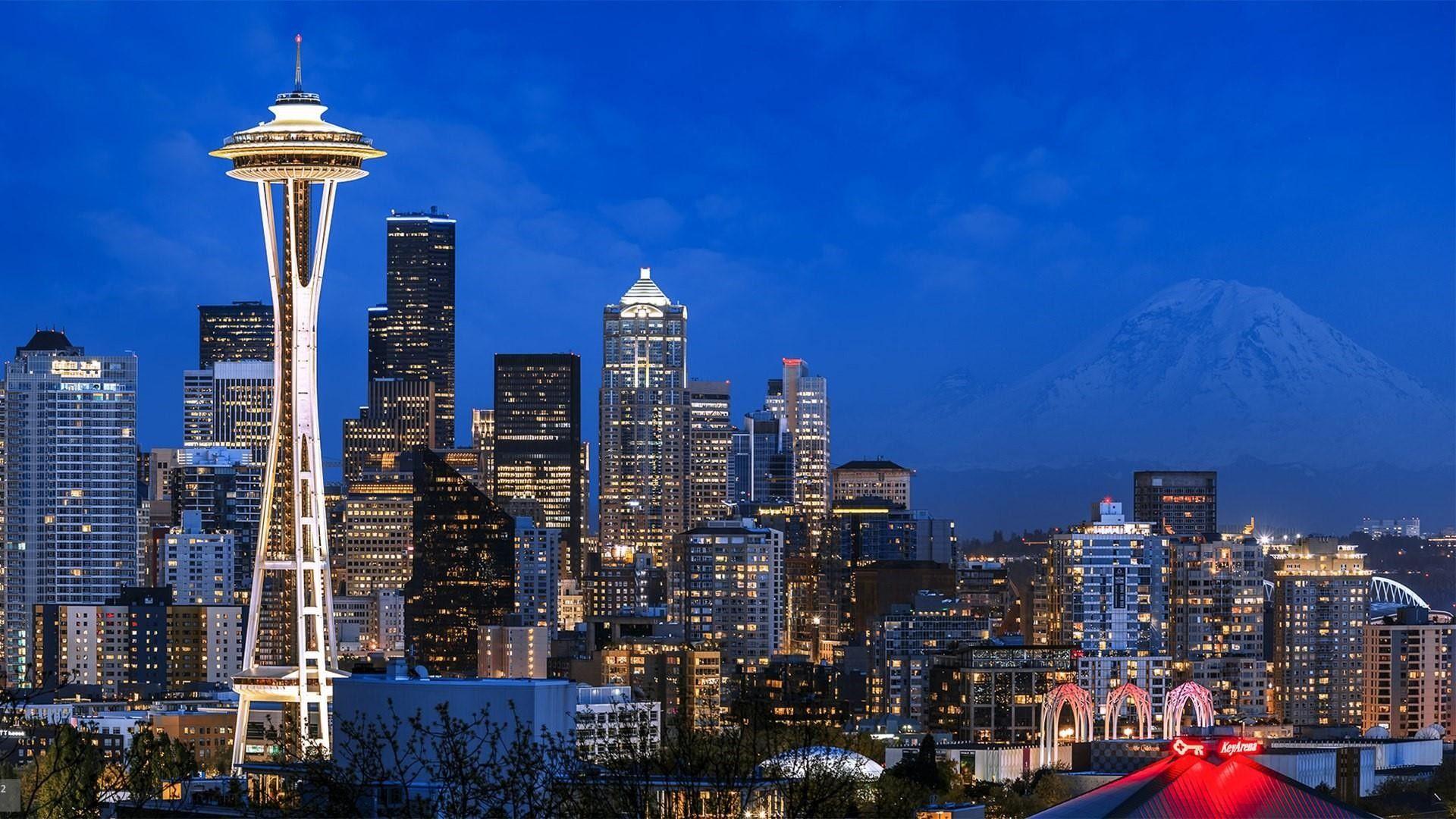 Seattle at Night Wallpapers - Top Free Seattle at Night Backgrounds ...