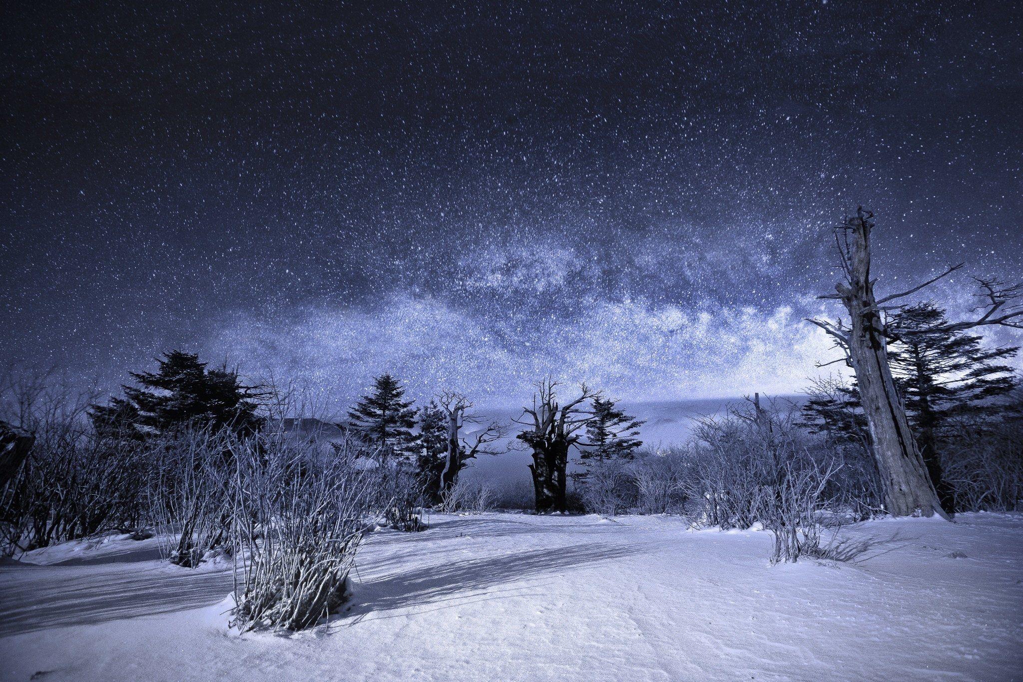 Night Winter Landscape Wallpapers - Top Free Night Winter Landscape ...