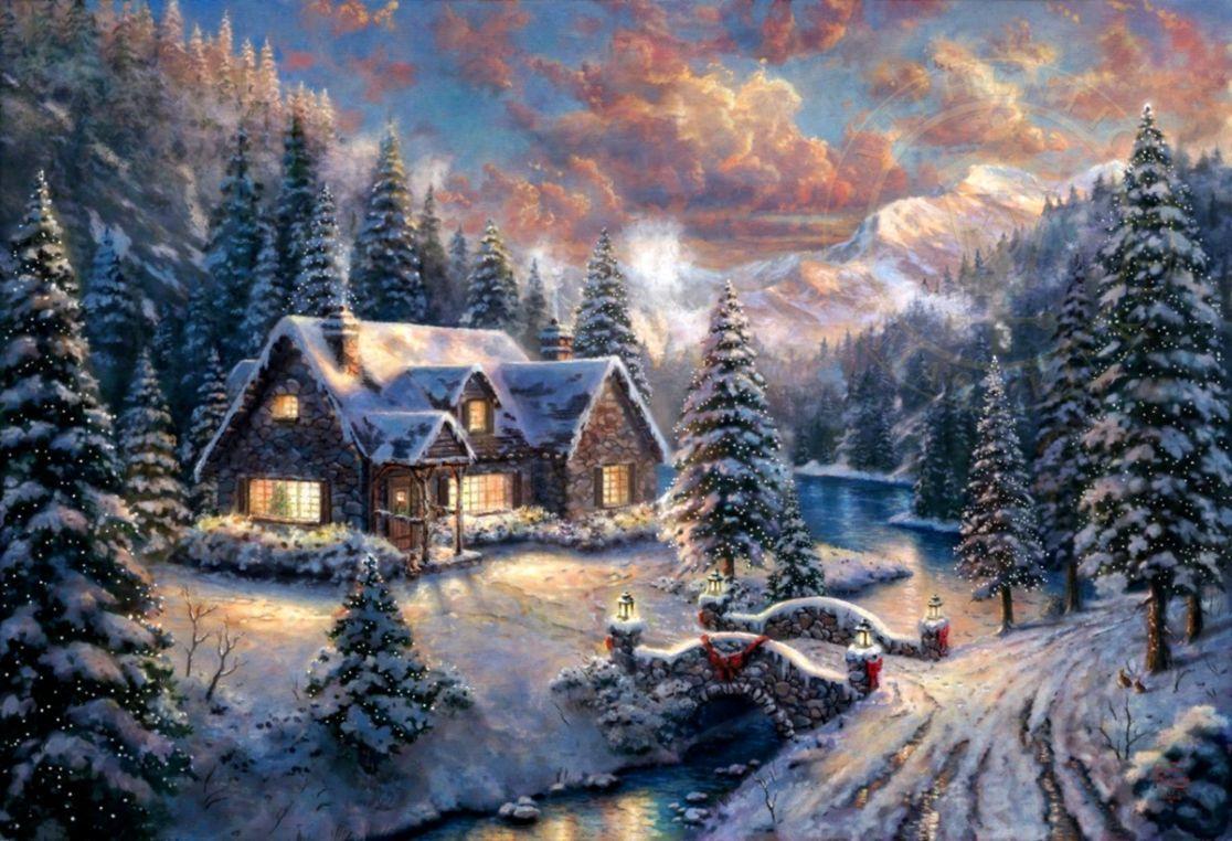 Thomas Kinkade Winter Wallpapers - Top Free Thomas Kinkade Winter ...