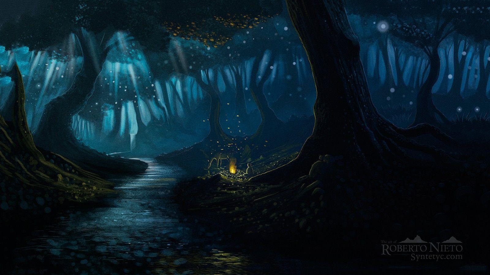 Moonlight Forest Wallpapers - Top Free Moonlight Forest Backgrounds ...