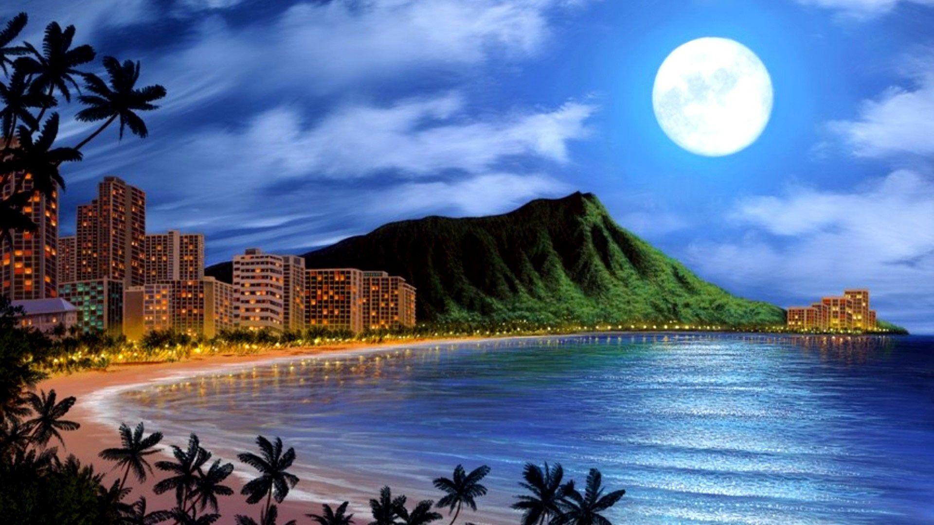 Moon Beach Wallpapers - Top Free Moon Beach Backgrounds - WallpaperAccess