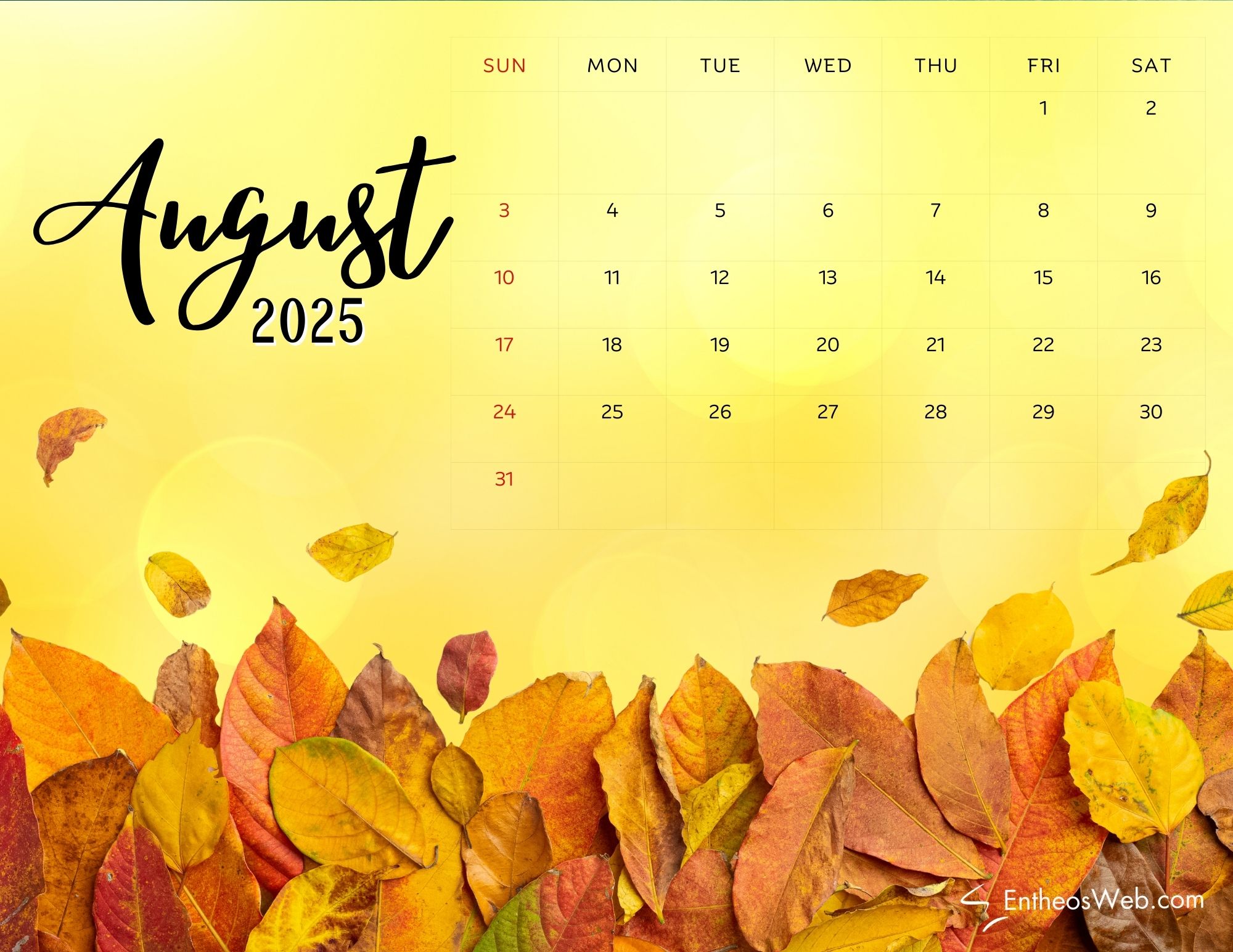 August 2025 Calendar Wallpapers - Top Free August 2025 Calendar ...