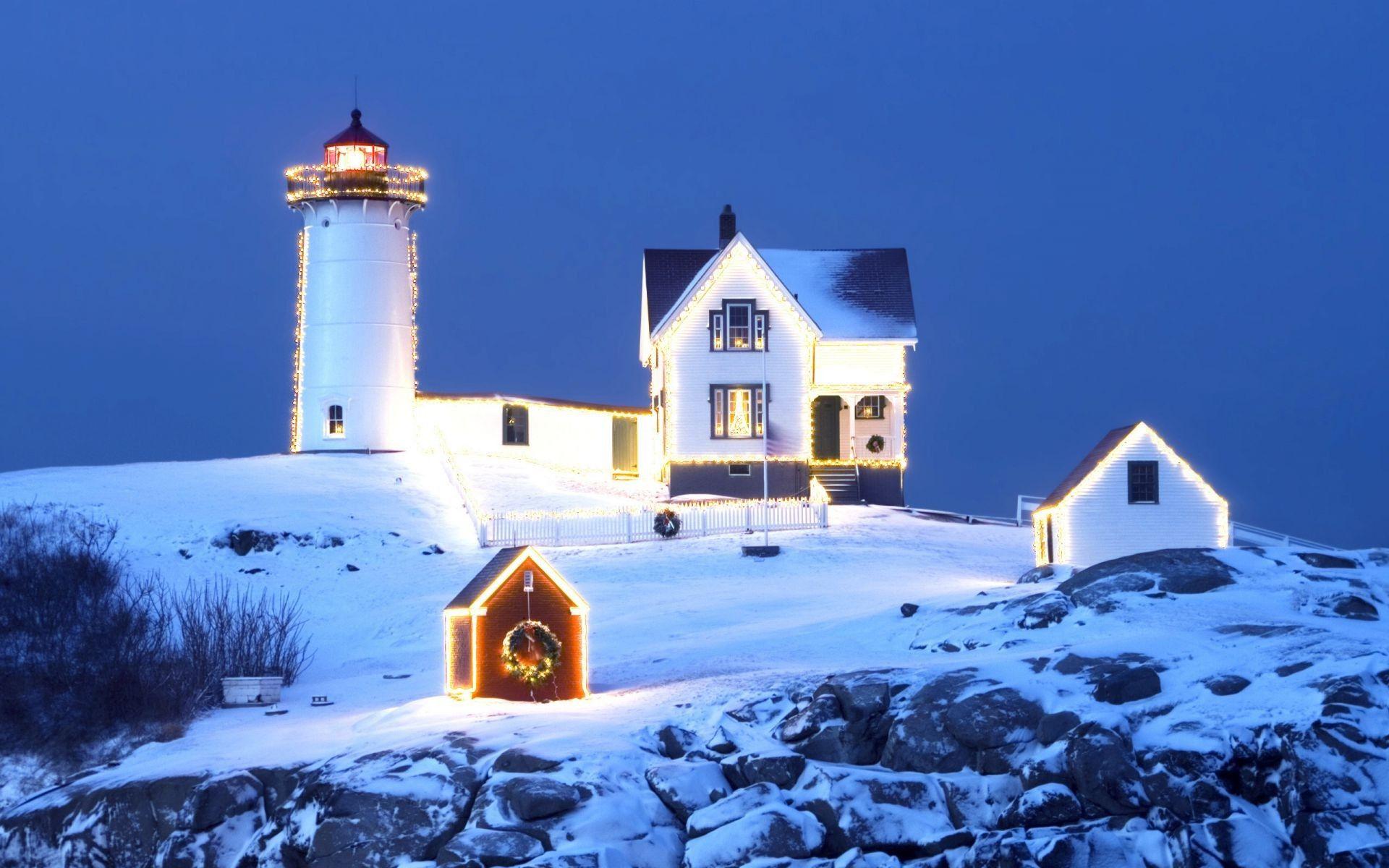 Winter Lighthouse Wallpapers - Top Free Winter Lighthouse Backgrounds ...