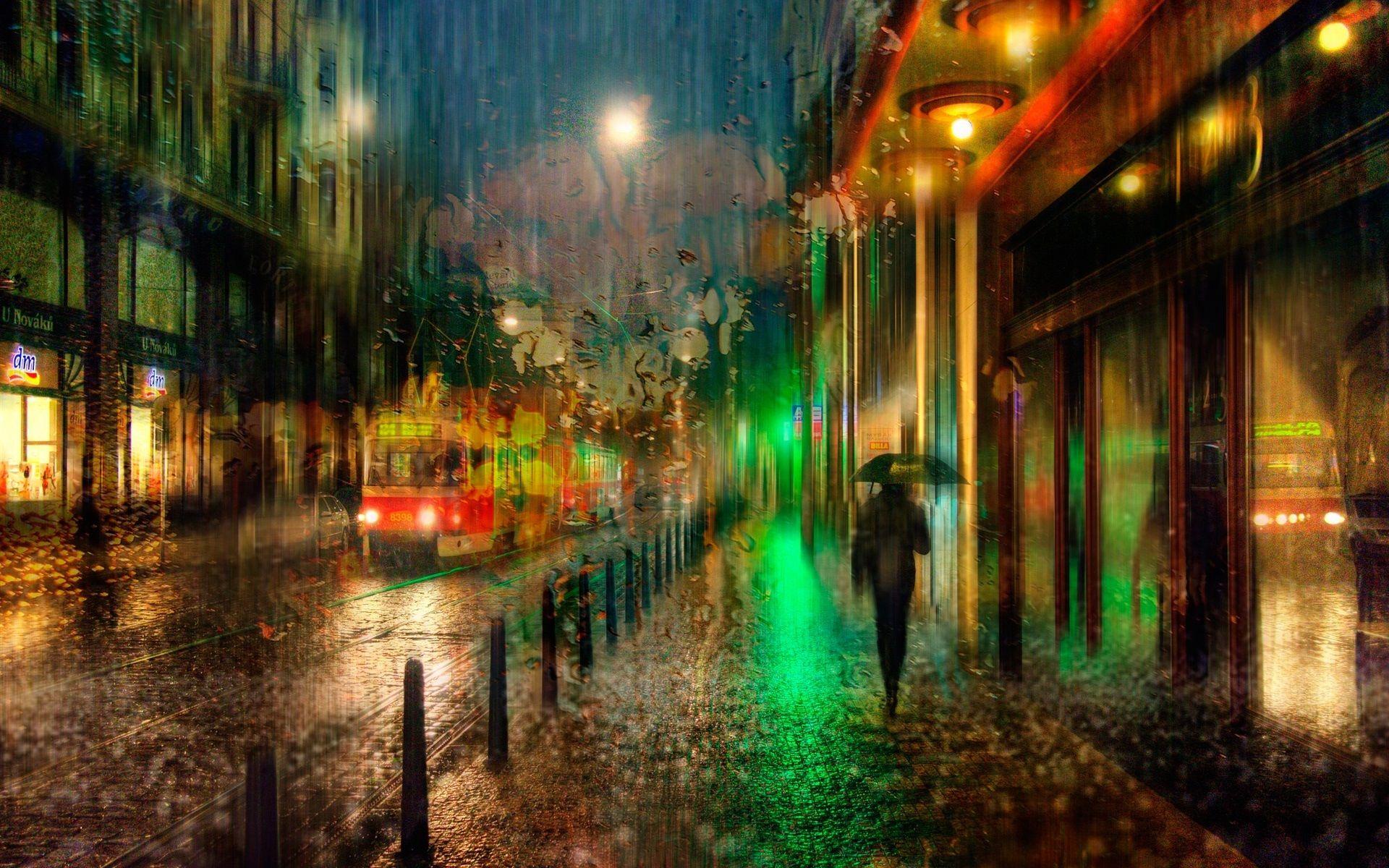 Night City Rain Lights Wallpapers - Top Free Night City Rain Lights ...