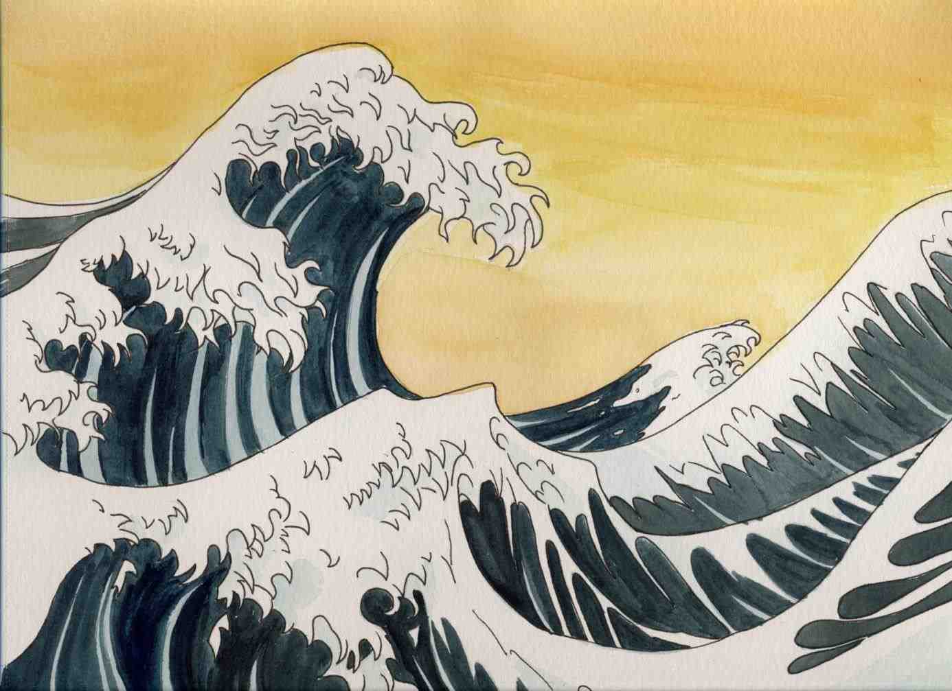 The Wave Japanese Painting Wallpapers - Top Free The Wave Japanese ...