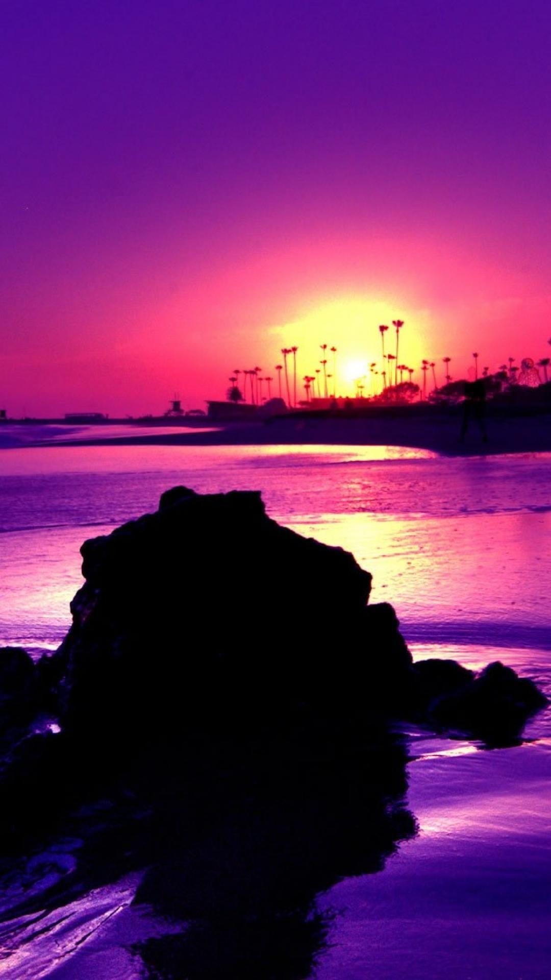 Purple Beach Sunset Desktop Wallpapers - Top Free Purple Beach Sunset ...