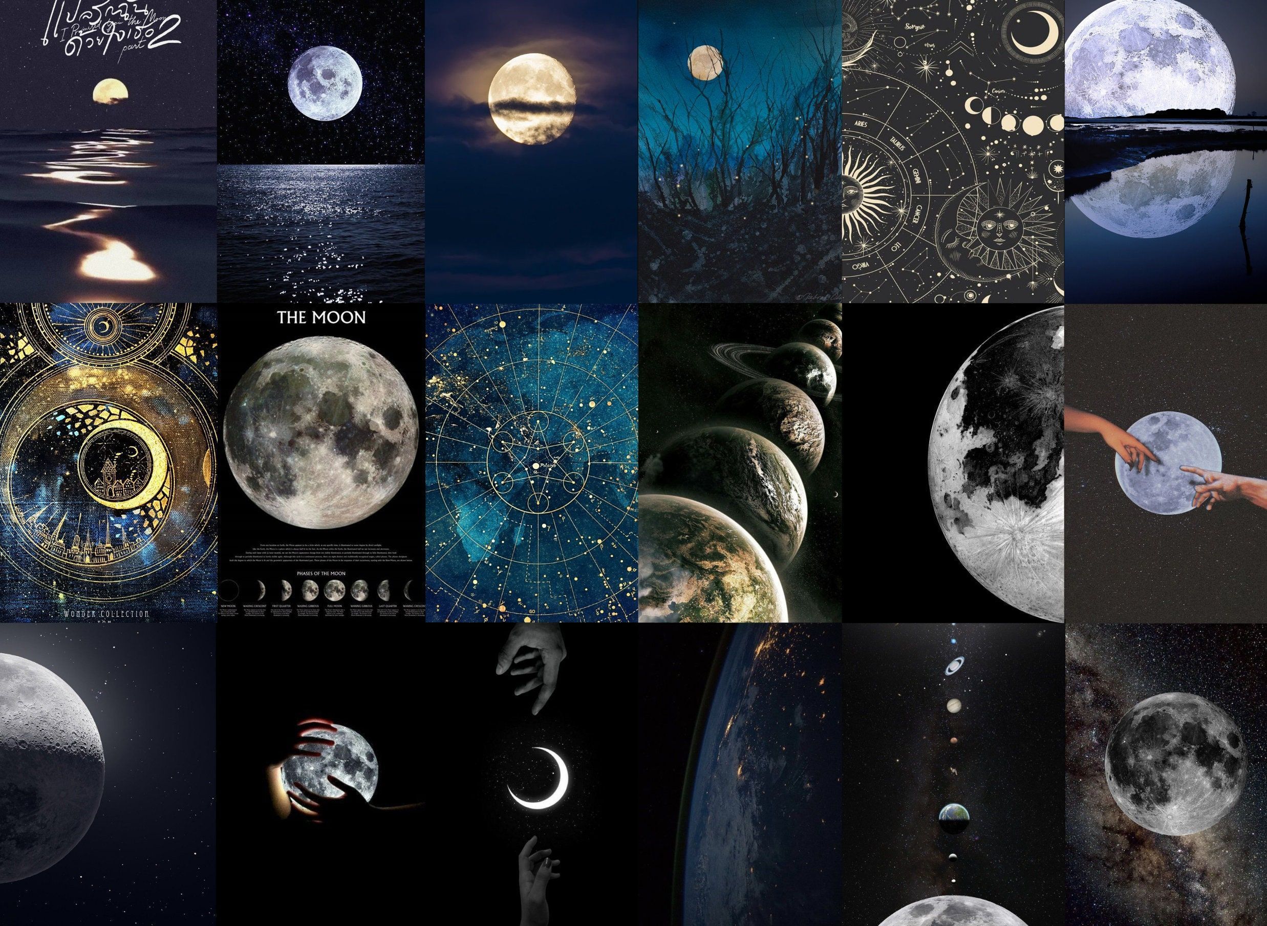 Moon Collage Wallpapers - Top Free Moon Collage Backgrounds ...