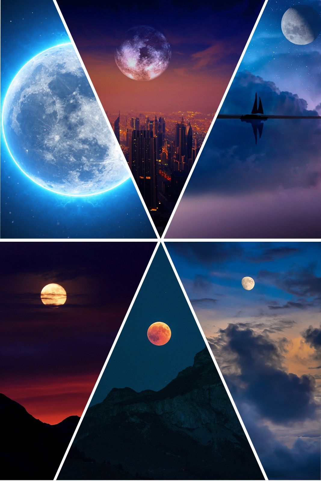 Moon Collage Wallpapers - Top Free Moon Collage Backgrounds ...