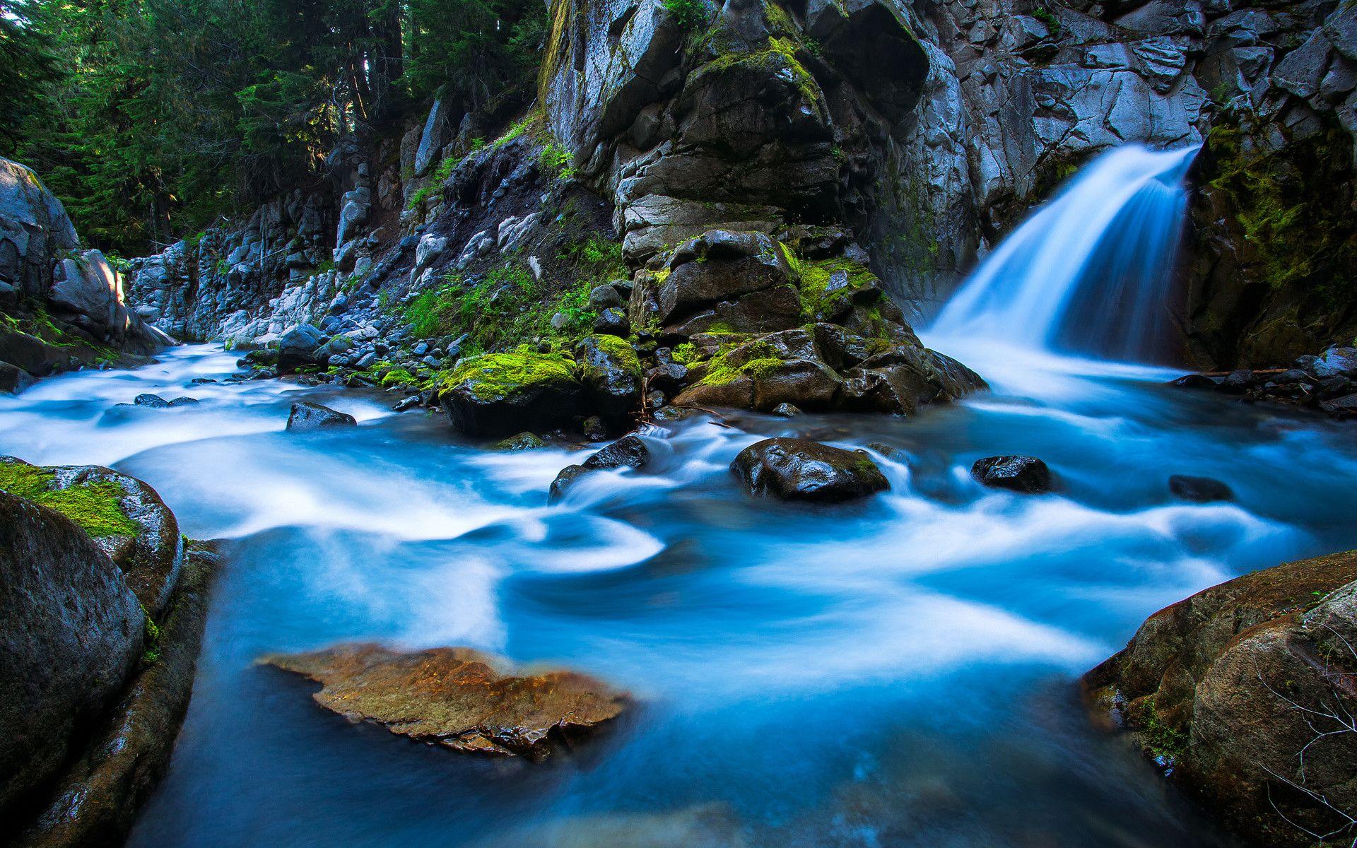 Mountain Waterfall Wallpapers - Top Free Mountain Waterfall Backgrounds ...