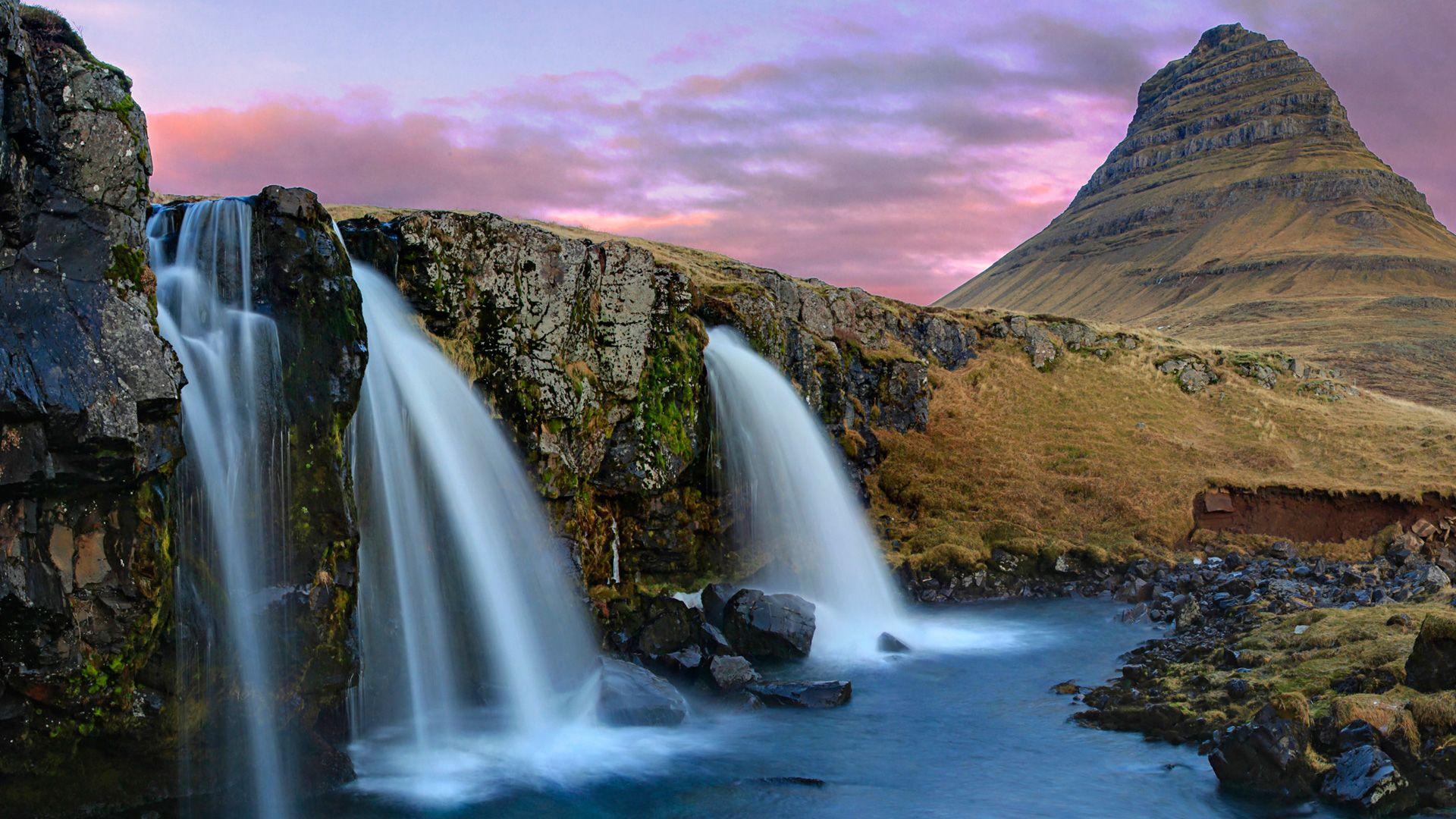 Mountain Waterfall Wallpapers - Top Free Mountain Waterfall Backgrounds ...