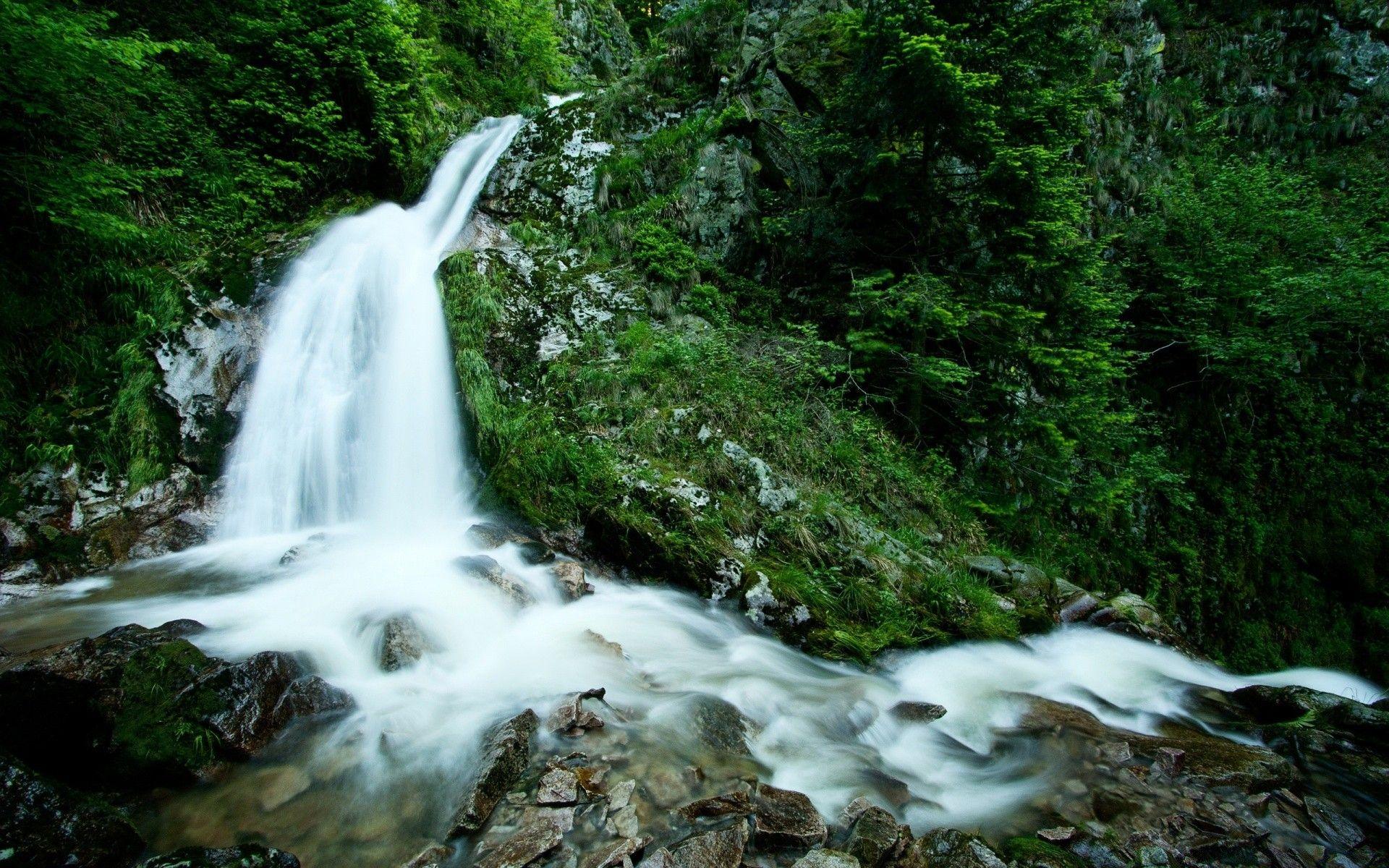 Mountain Waterfall Wallpapers - Top Free Mountain Waterfall Backgrounds ...
