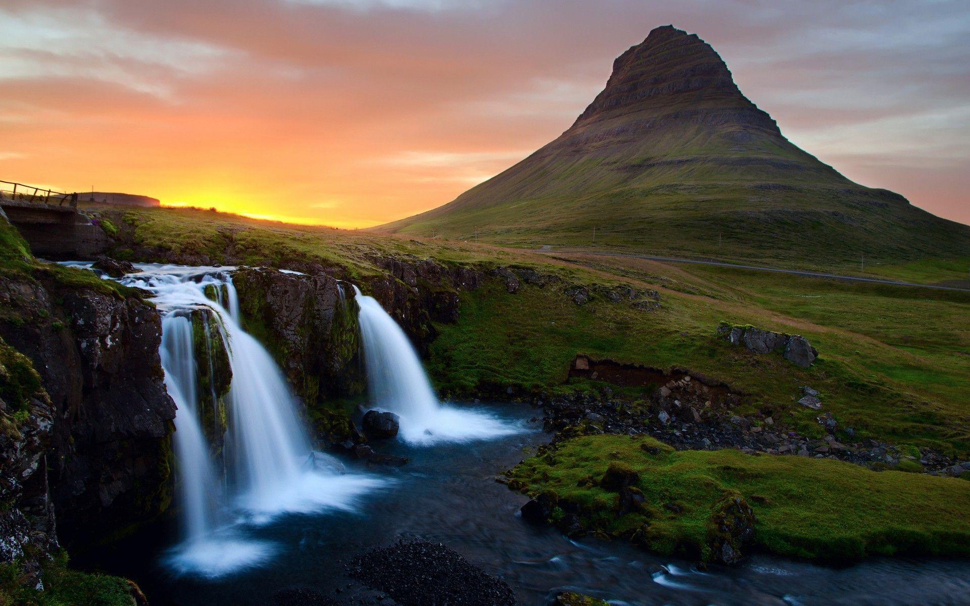 Mountain Waterfall Wallpapers - Top Free Mountain Waterfall Backgrounds ...