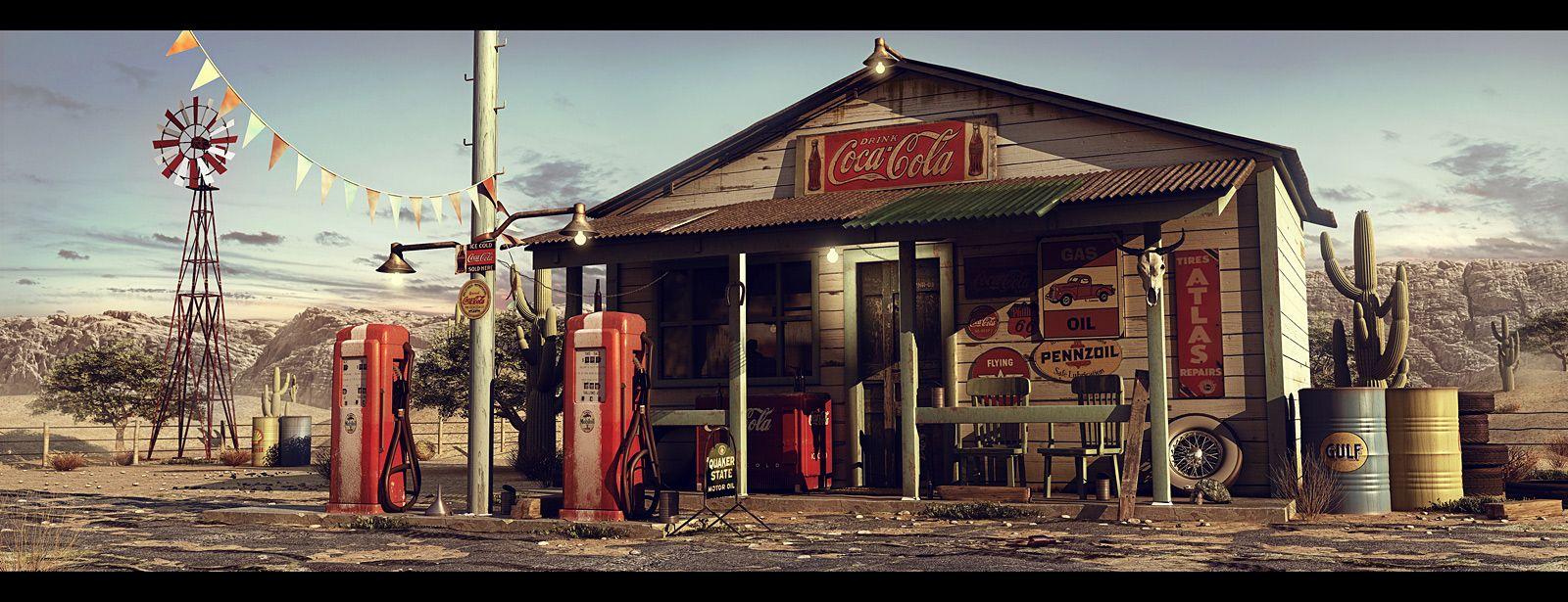Vintage Gas Station Wallpapers - Top Free Vintage Gas Station ...