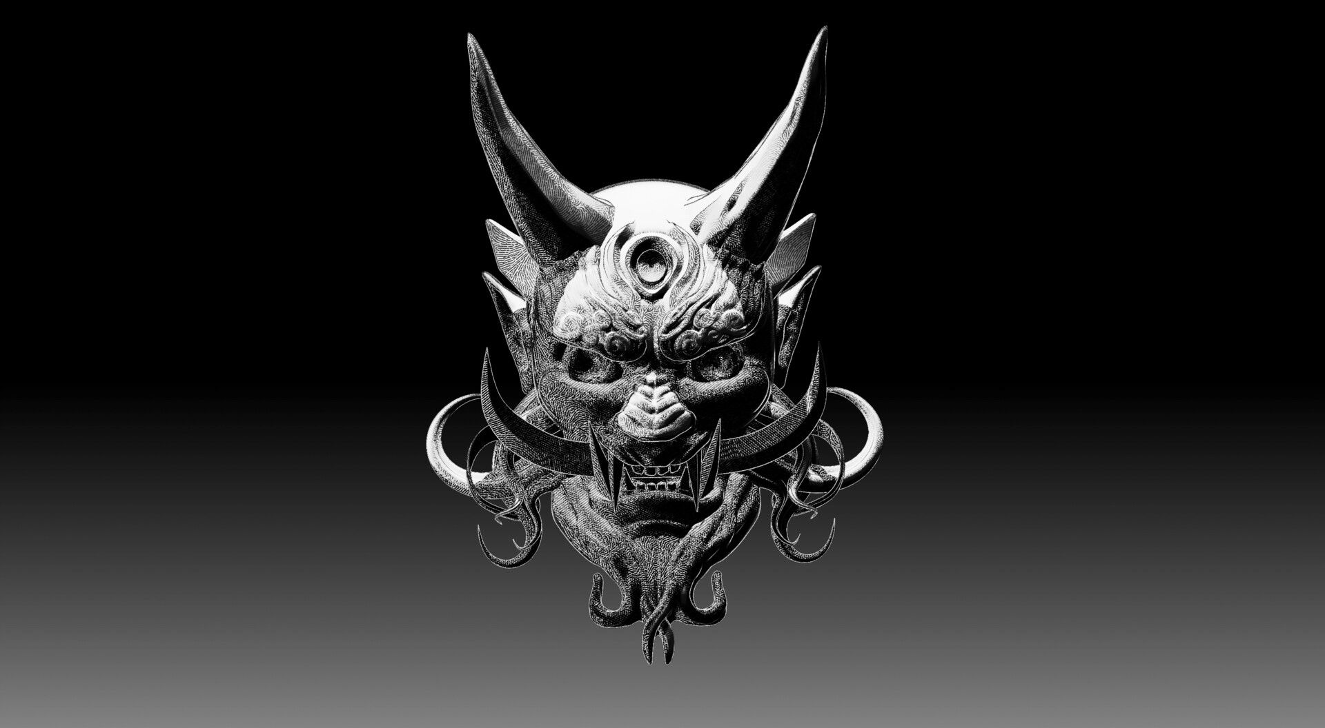 Oni Mask Black And White Wallpapers - Top Free Oni Mask Black And White ...