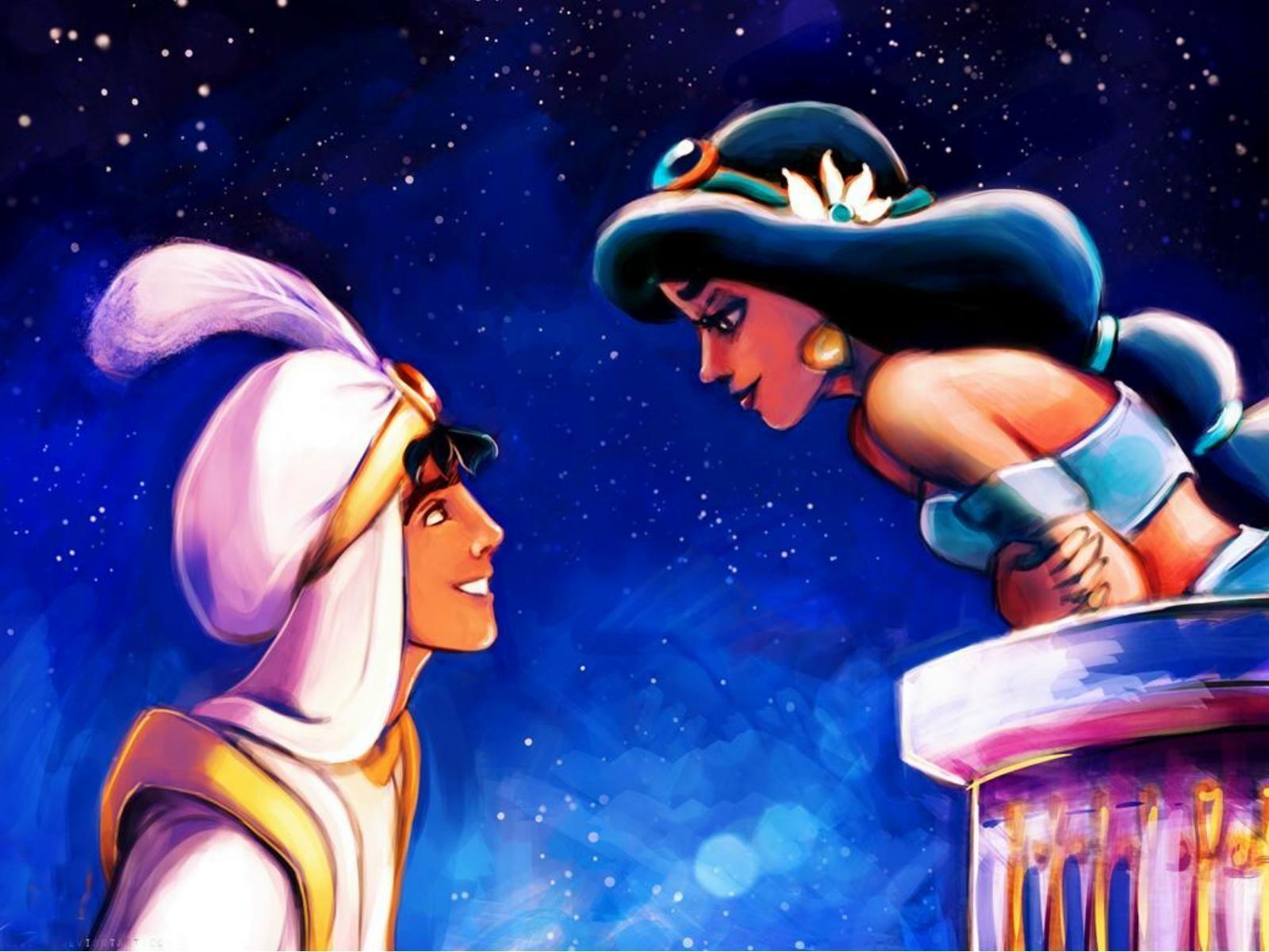 Aladdin and Jasmine Cartoon Wallpapers - Top Free Aladdin and Jasmine ...