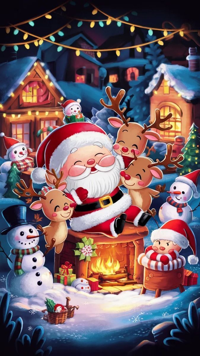 Cartoon Santa Wallpapers - Top Free Cartoon Santa Backgrounds ...