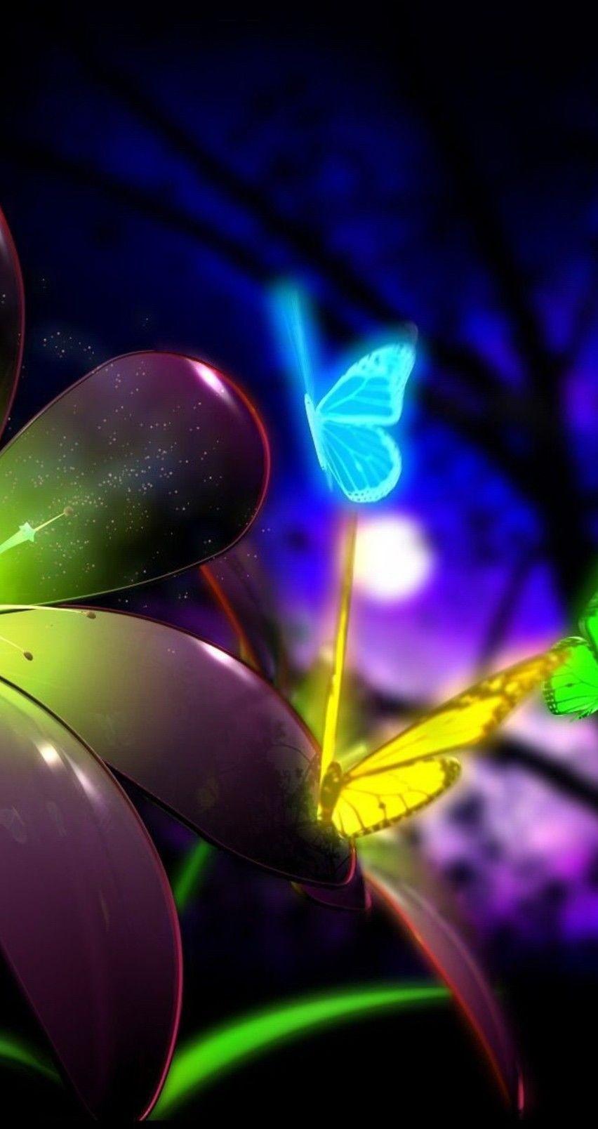 Neon Butterfly iPhone Wallpapers - Top Free Neon Butterfly iPhone ...