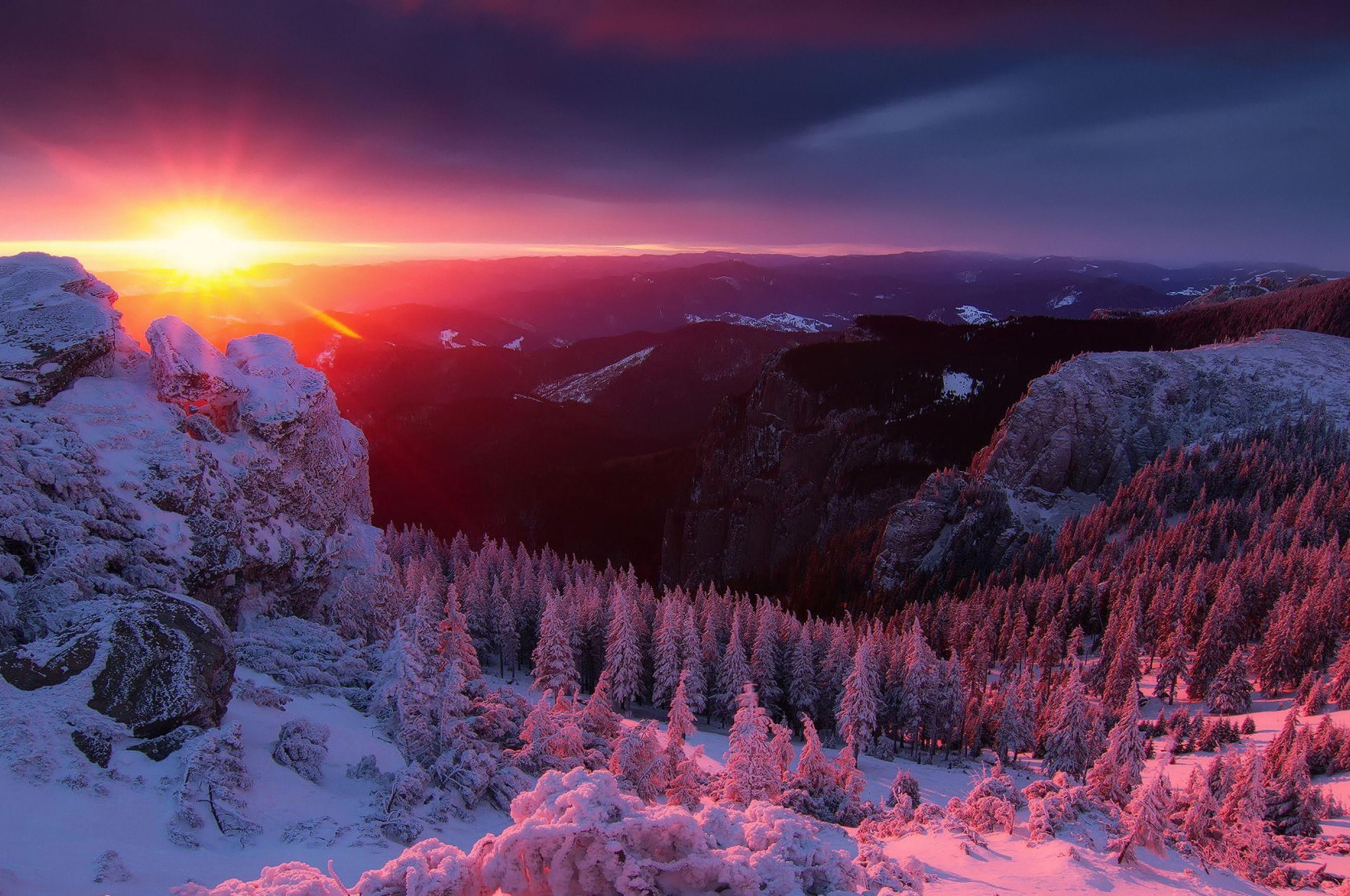 4K Winter Sunset Wallpapers - Top Free 4K Winter Sunset Backgrounds ...