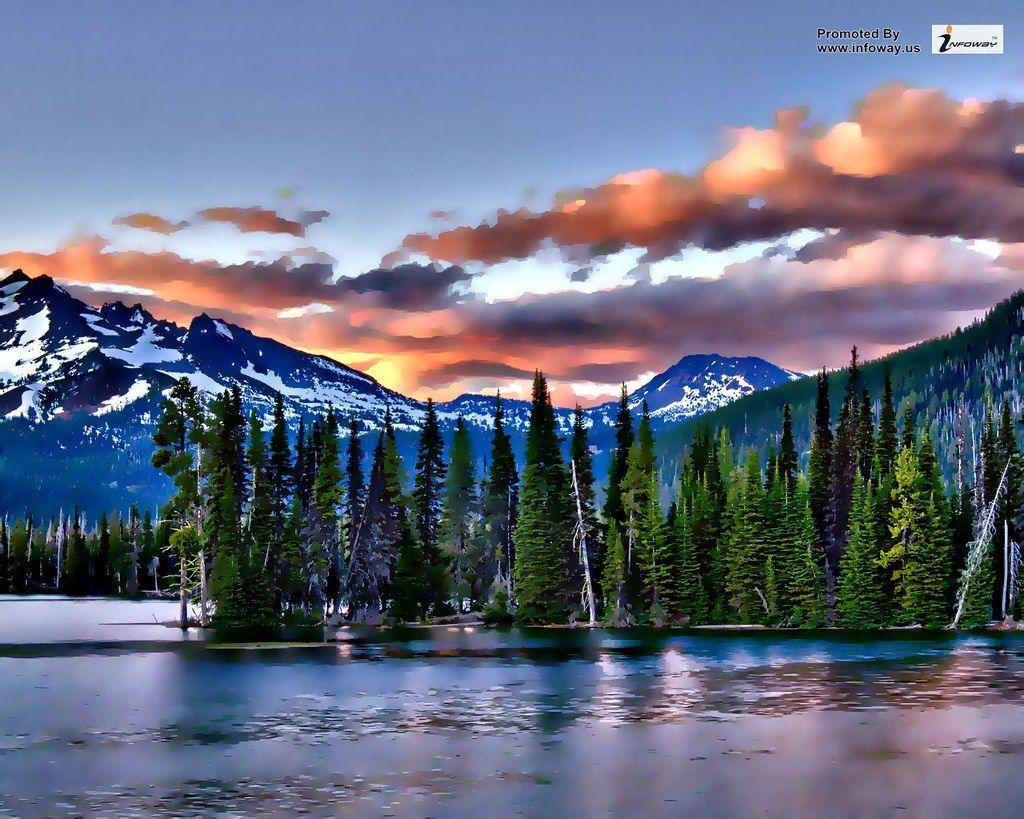 Mountain Lake Sunset Wallpapers - Top Free Mountain Lake Sunset ...