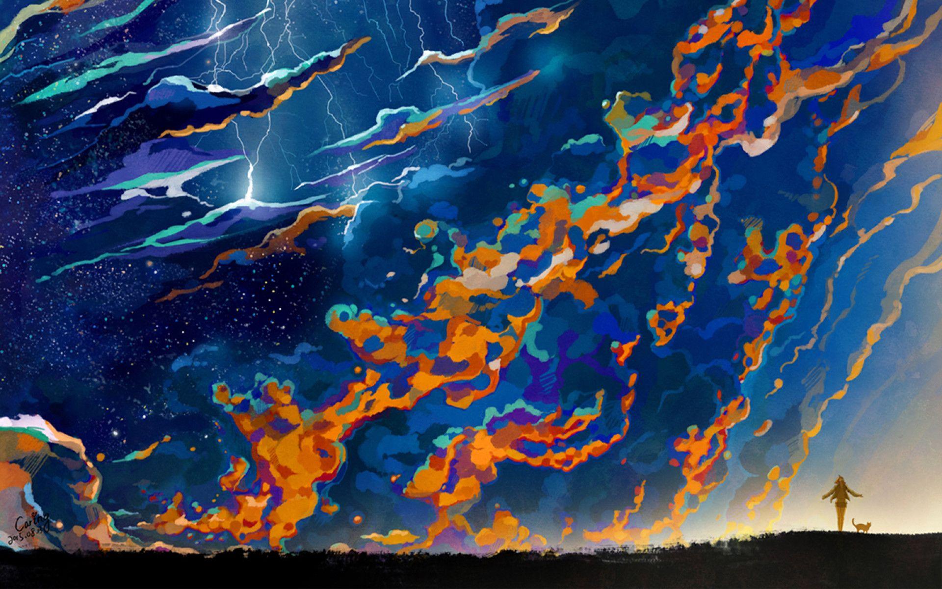 Orange Lightning Wallpapers - Top Free Orange Lightning Backgrounds ...