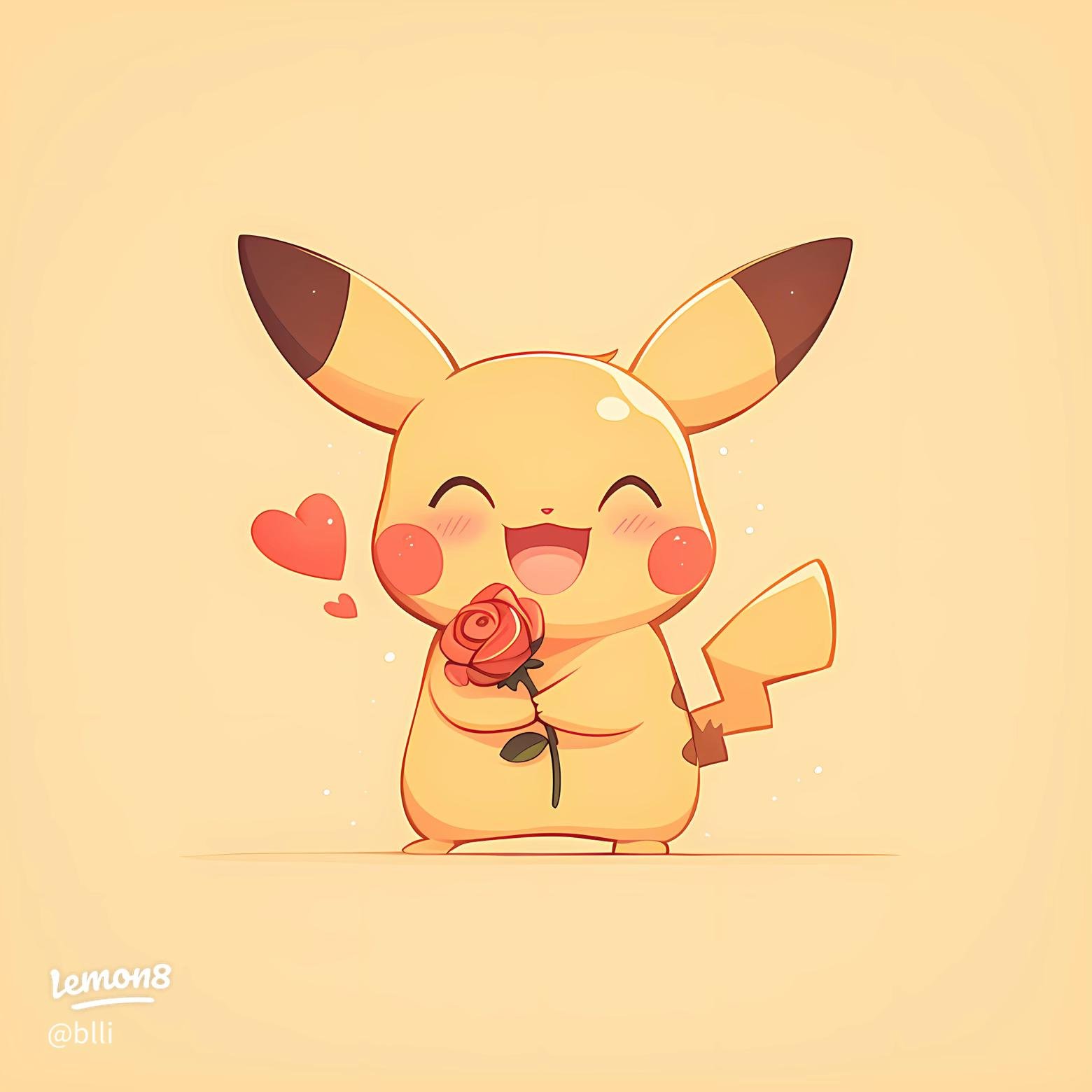 Cute Pikachu Eating a Heart Wallpapers - Top Free Cute Pikachu Eating a ...