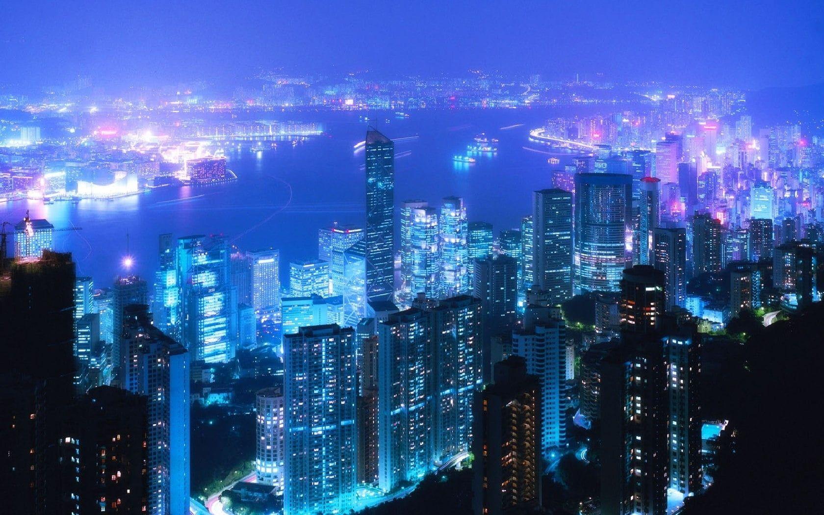 City Skyline Night Wallpapers - Top Free City Skyline Night Backgrounds ...