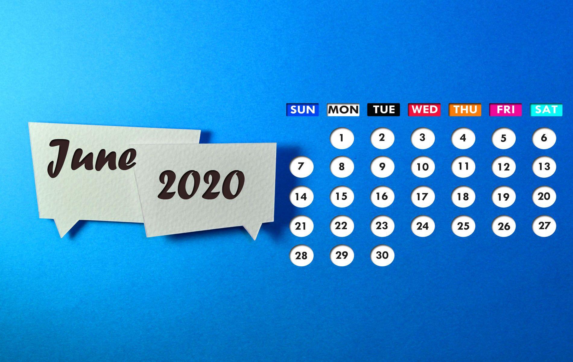 June 2020 Calendar Wallpapers - Top Free June 2020 Calendar Backgrounds ...