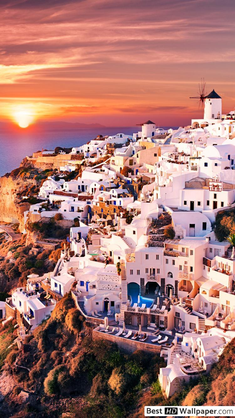 Santorini Sunset Wallpapers - Top Free Santorini Sunset Backgrounds ...