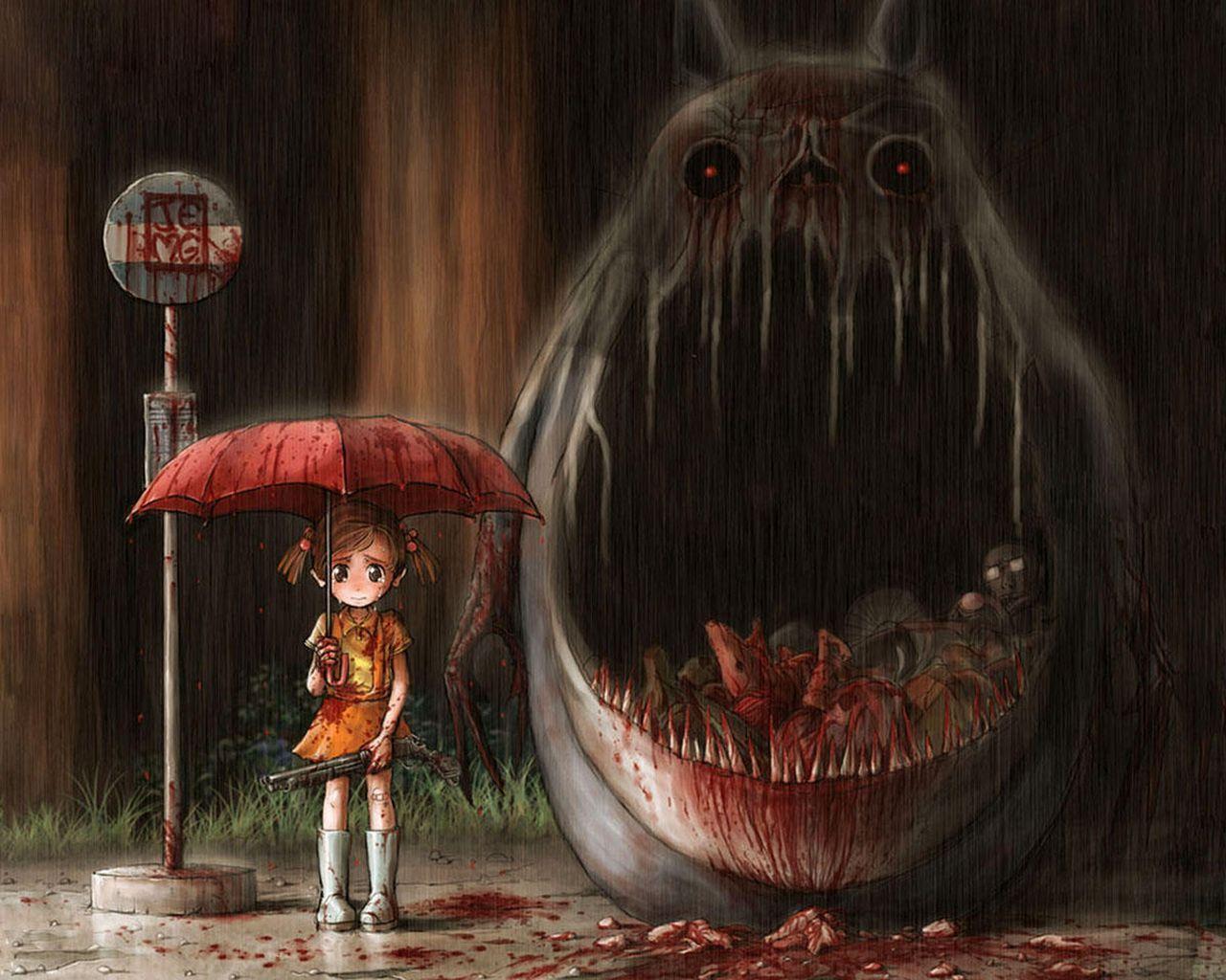 Scary Anime Wallpapers Top Free Scary Anime Backgrounds Wallpaperaccess