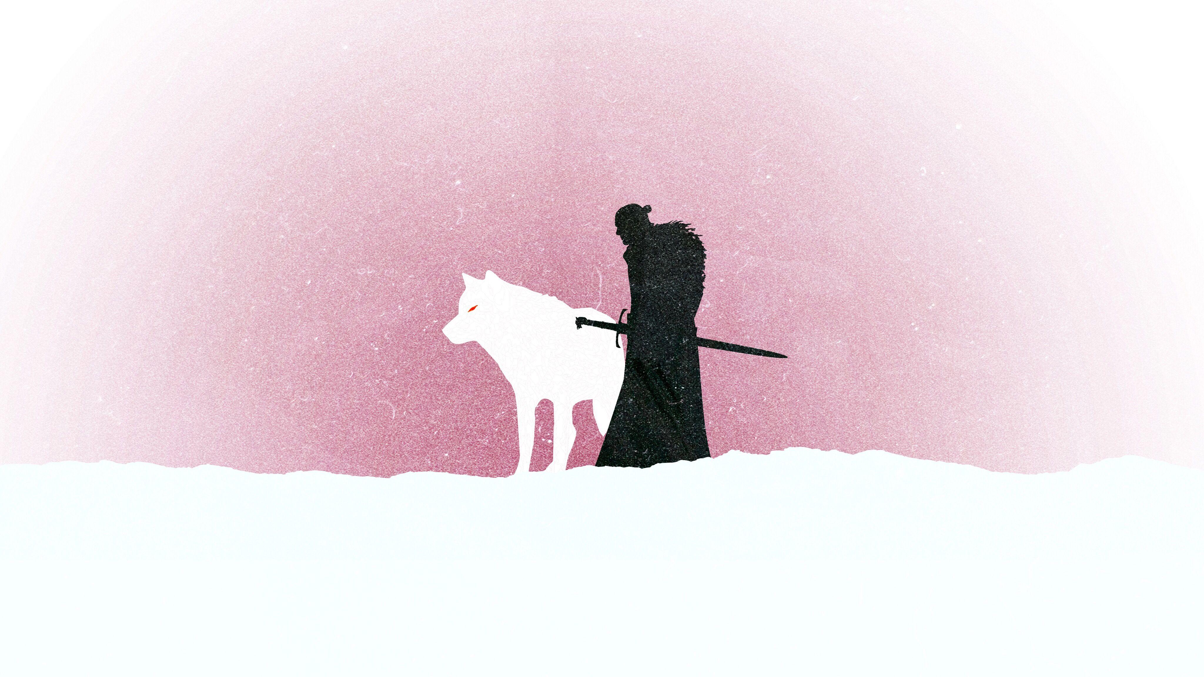 Jon Snow and Ghost Wallpapers - Top Free Jon Snow and Ghost Backgrounds ...