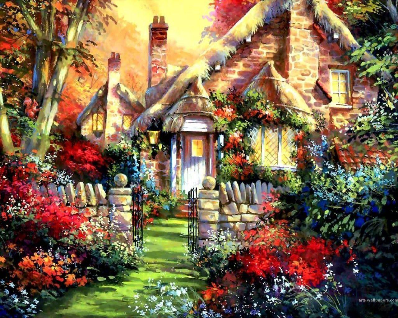 Storybook Cottage Garden Desktop Wallpapers - Top Free Storybook ...