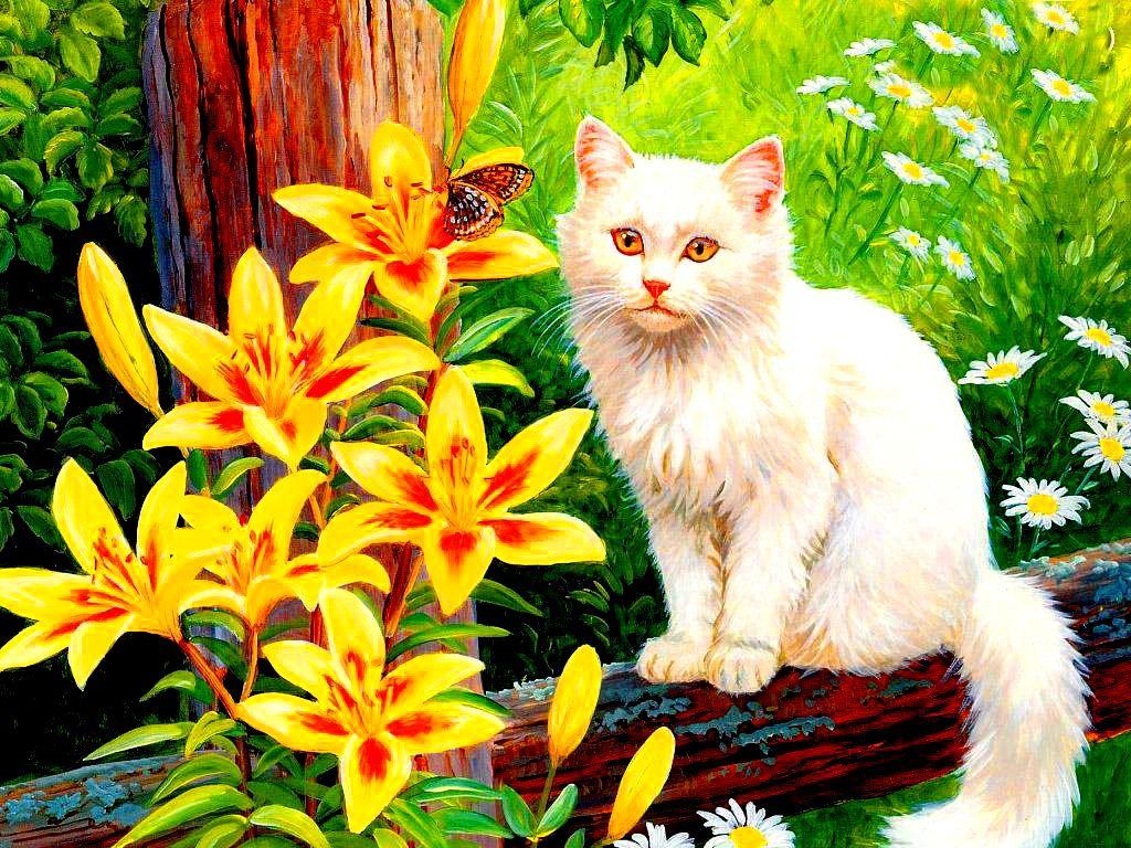 Cute Spring Cats Wallpapers - Top Free Cute Spring Cats Backgrounds ...
