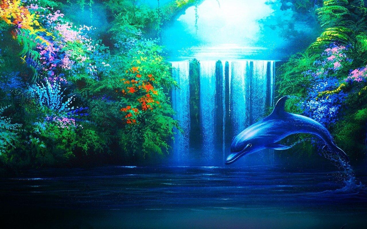 Cartoon Dolphin Wallpapers - Top Free Cartoon Dolphin Backgrounds ...