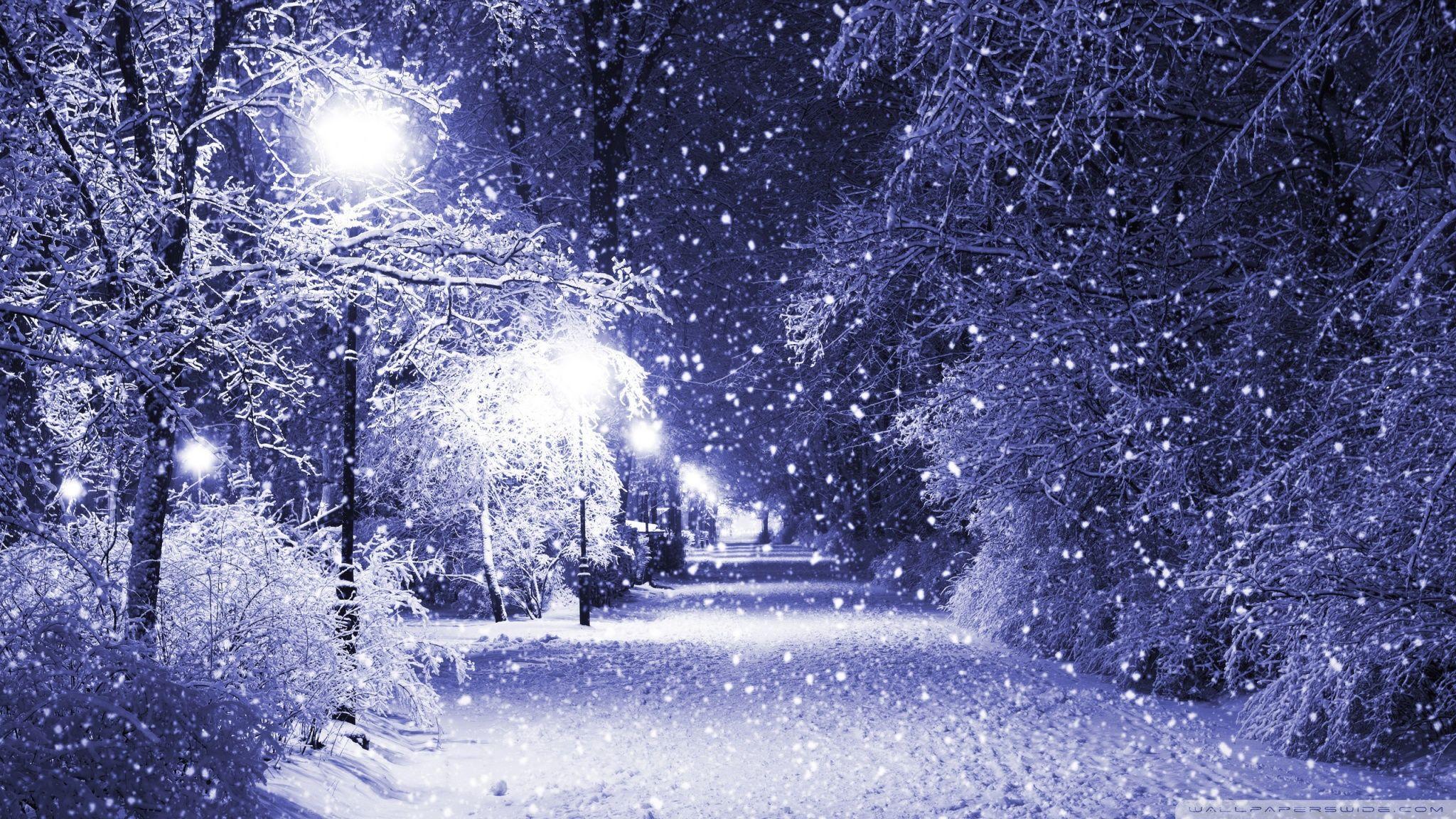 Snowy Night Wallpapers - Top Free Snowy Night Backgrounds - WallpaperAccess