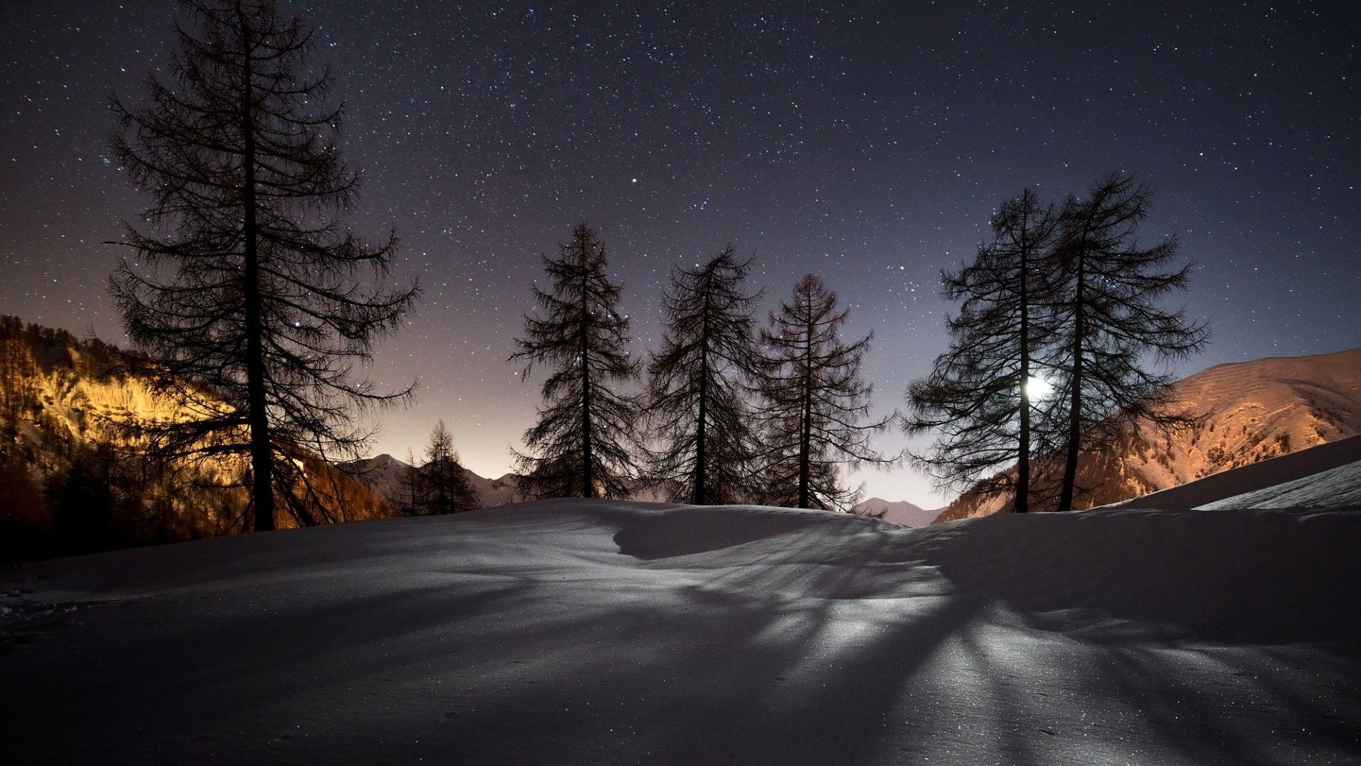 Snowy Night Wallpapers - Top Free Snowy Night Backgrounds - WallpaperAccess