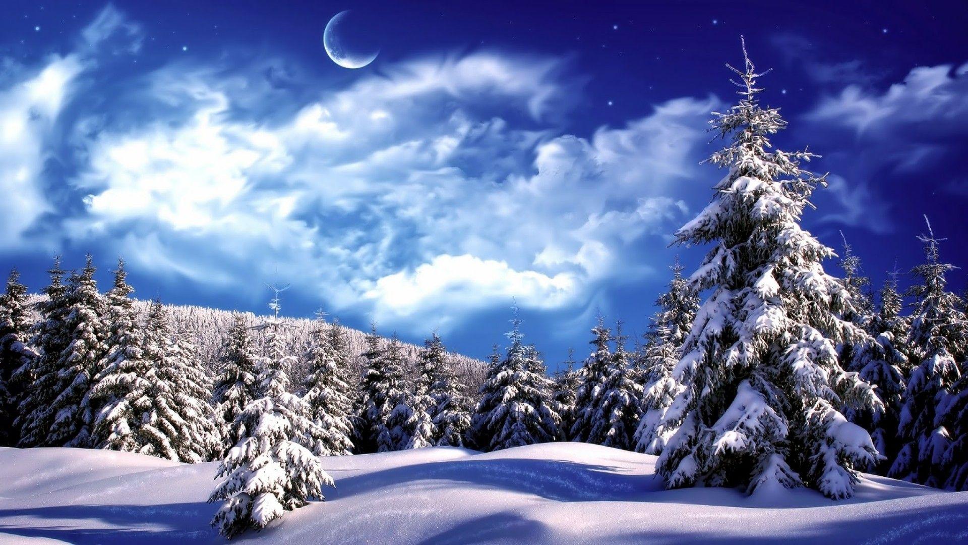 Snowy Night Wallpapers - Top Free Snowy Night Backgrounds - WallpaperAccess