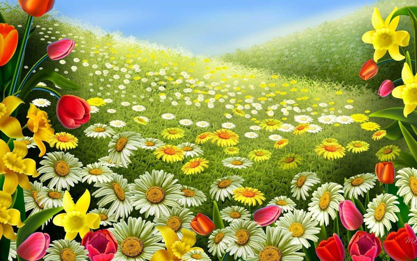 Flower Landscape Wallpapers - Top Free Flower Landscape Backgrounds ...